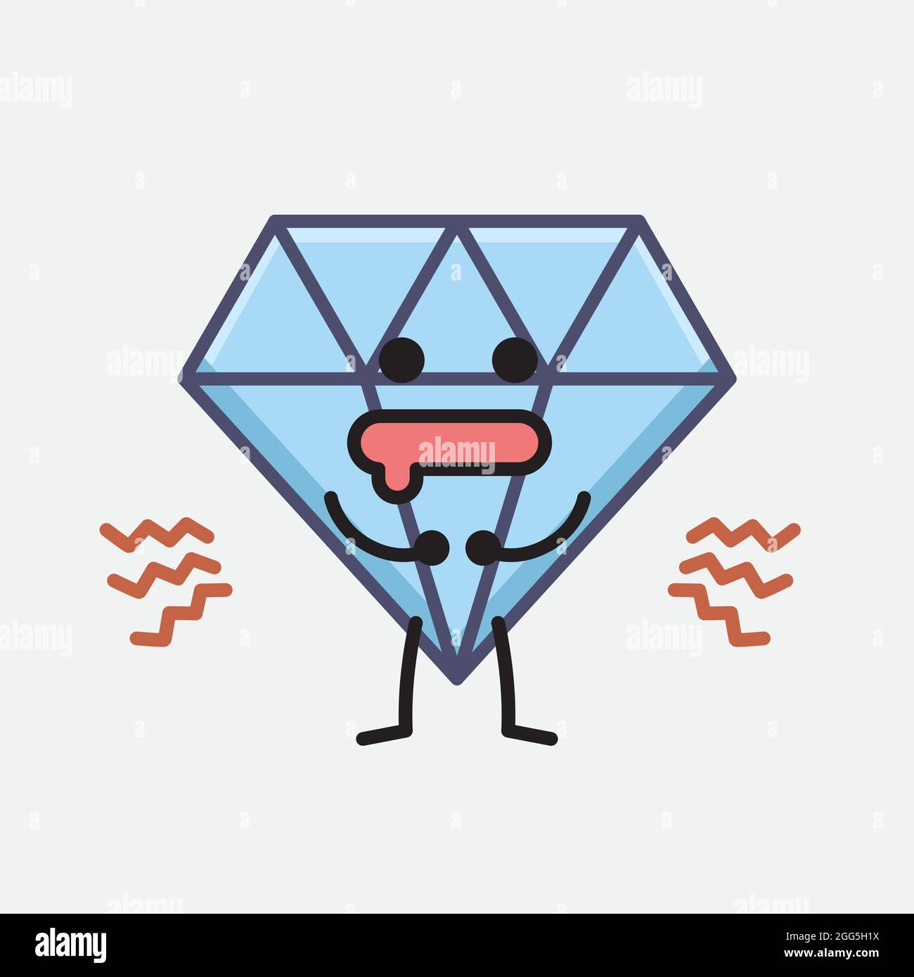 Vector Illustration of Diamond Character Mascot on isolated background ...