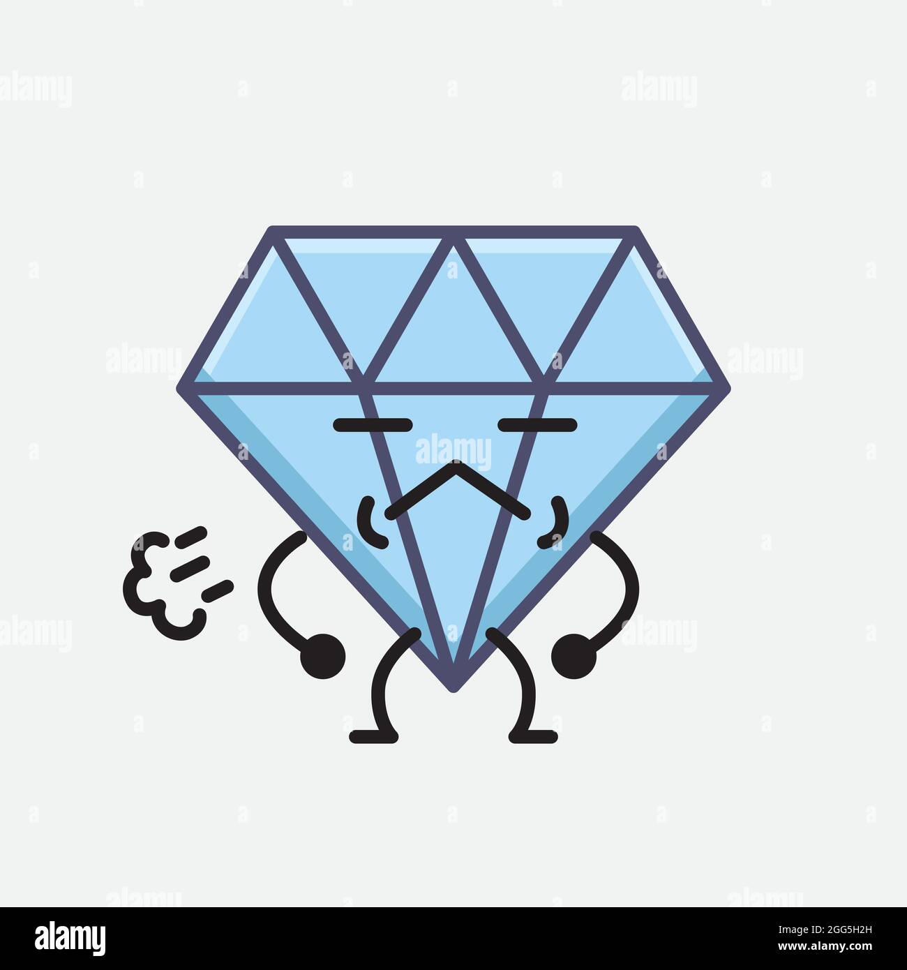 Vector Illustration of Diamond Character Mascot on isolated background ...