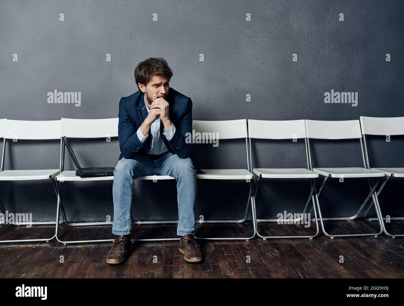 business man job interview waiting emotions work Stock Photo - Alamy