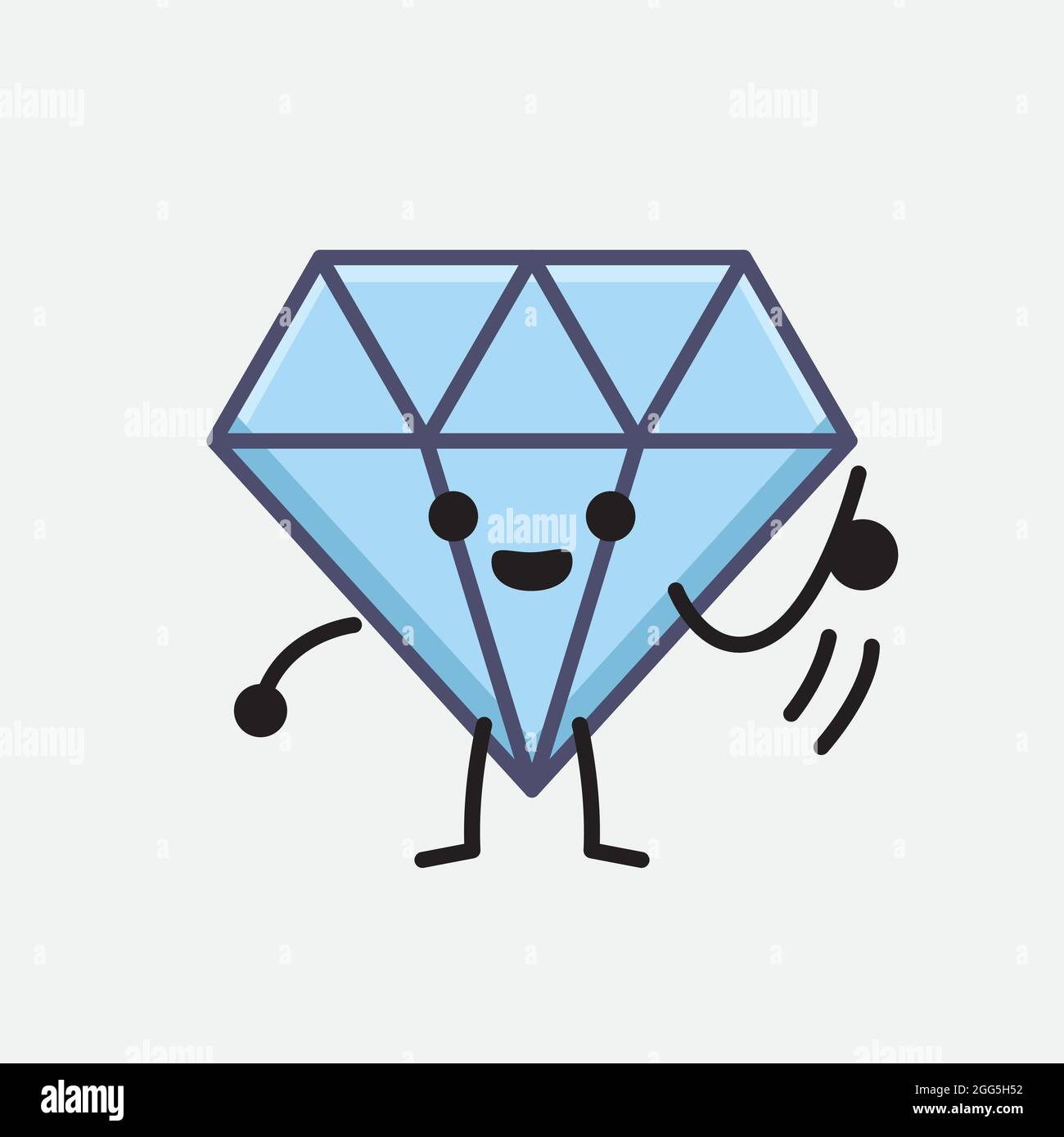 Vector Illustration of Diamond Character Mascot on isolated background ...