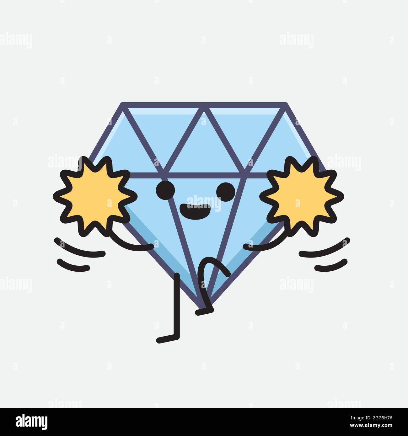 Vector Illustration of Diamond Character Mascot on isolated background ...