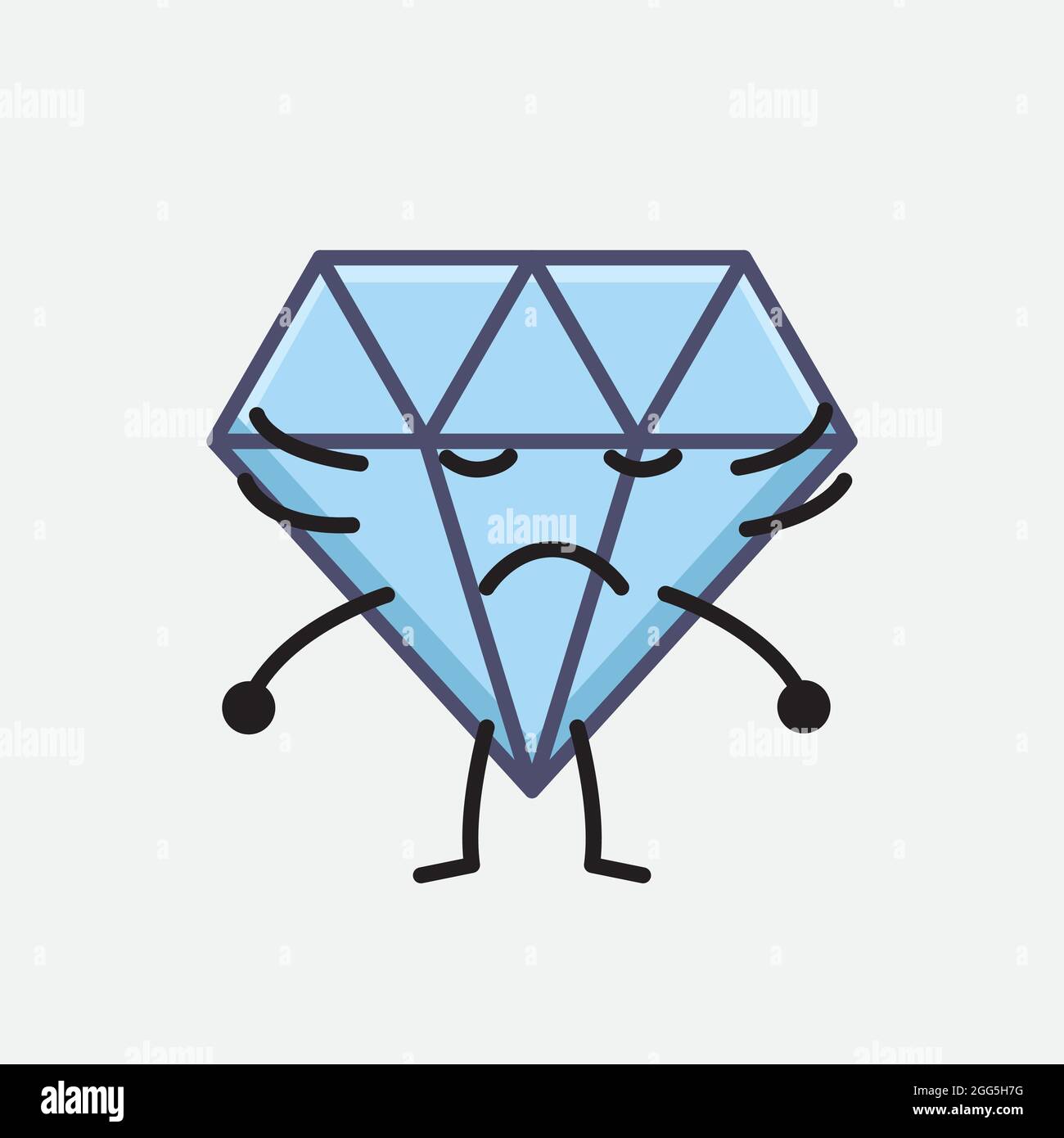 Vector Illustration of Diamond Character Mascot on isolated background ...