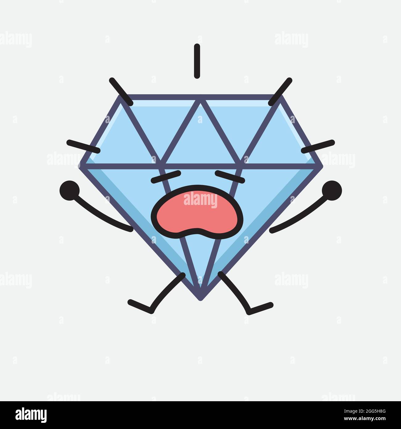 Vector Illustration of Diamond Character Mascot on isolated background ...