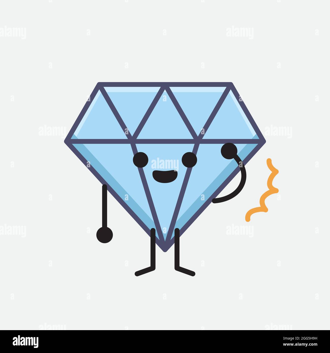 Vector Illustration of Diamond Character Mascot on isolated background ...