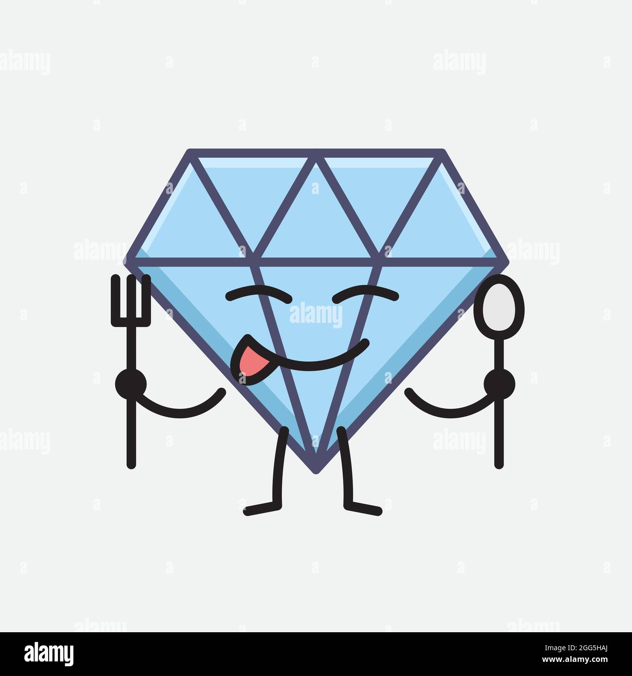 Vector Illustration of Diamond Character Mascot on isolated background ...