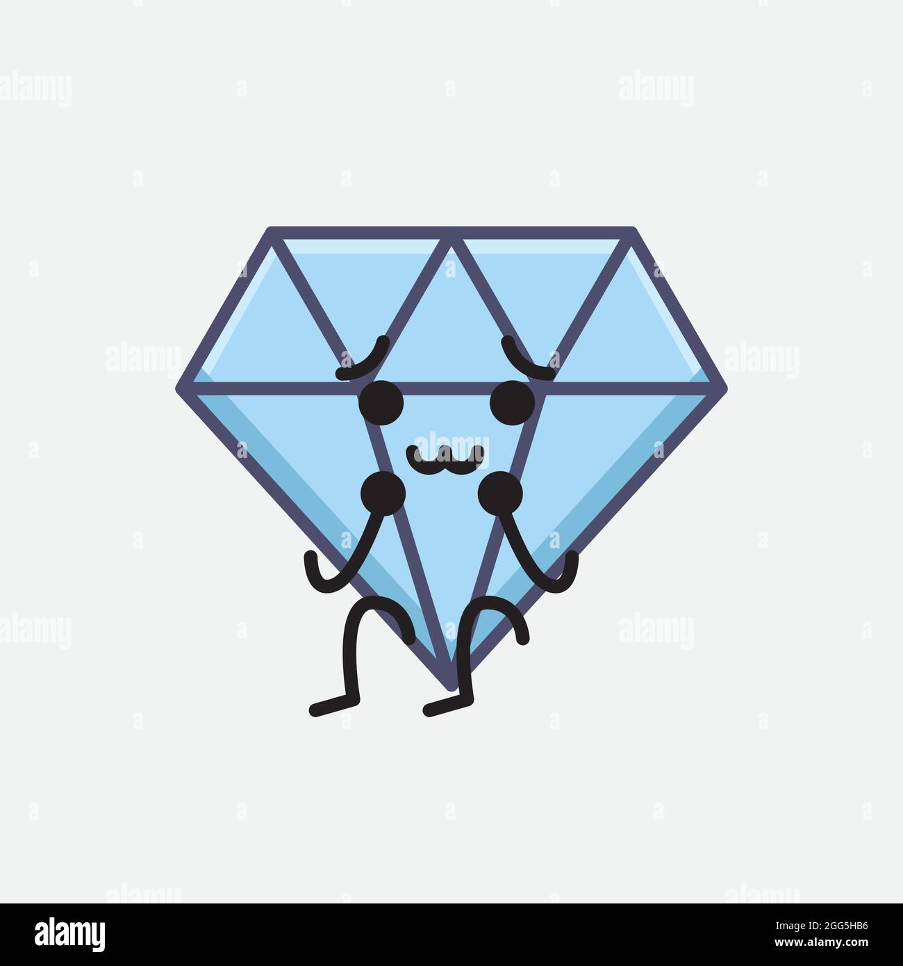 Vector Illustration of Diamond Character Mascot on isolated background ...