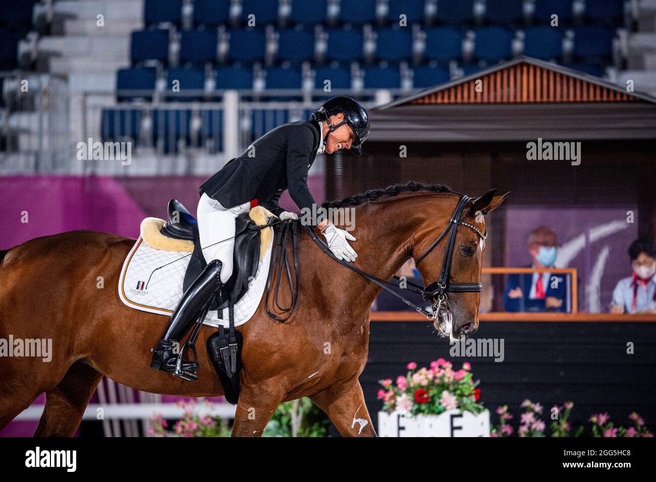 Belgian jockey Michele George pictured during the second day of the ...