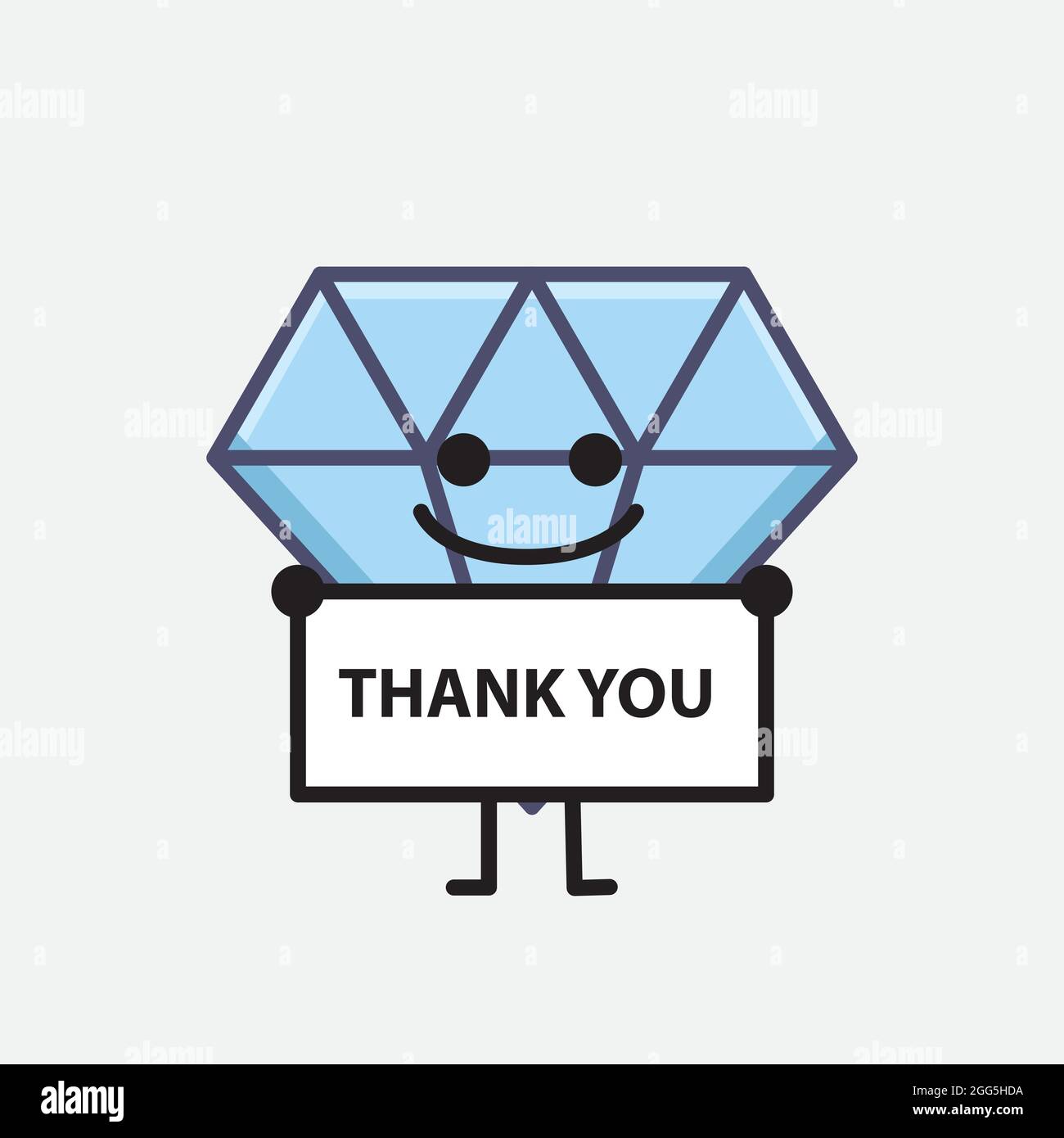 Vector Illustration of Diamond Character Mascot on isolated background ...