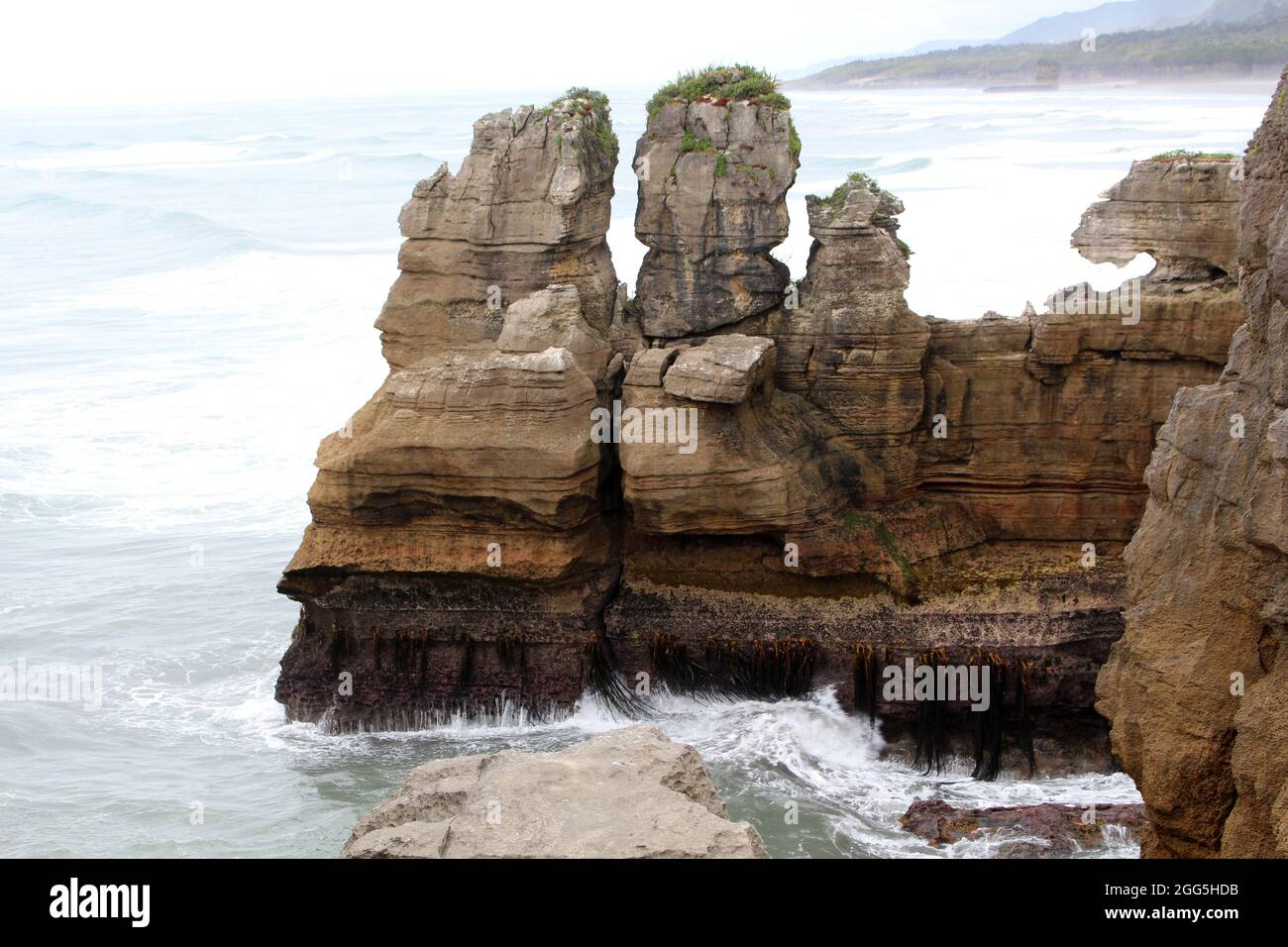 Pancake Rocks a rock formation in Paparoa National Park, South Island ...