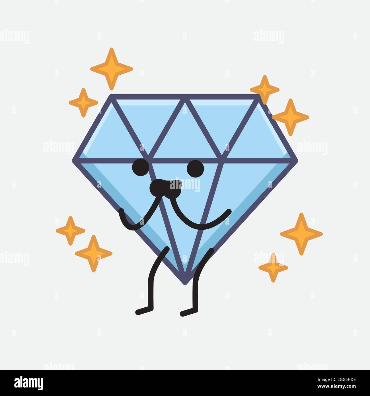 Vector Illustration of Diamond Character Mascot on isolated background ...