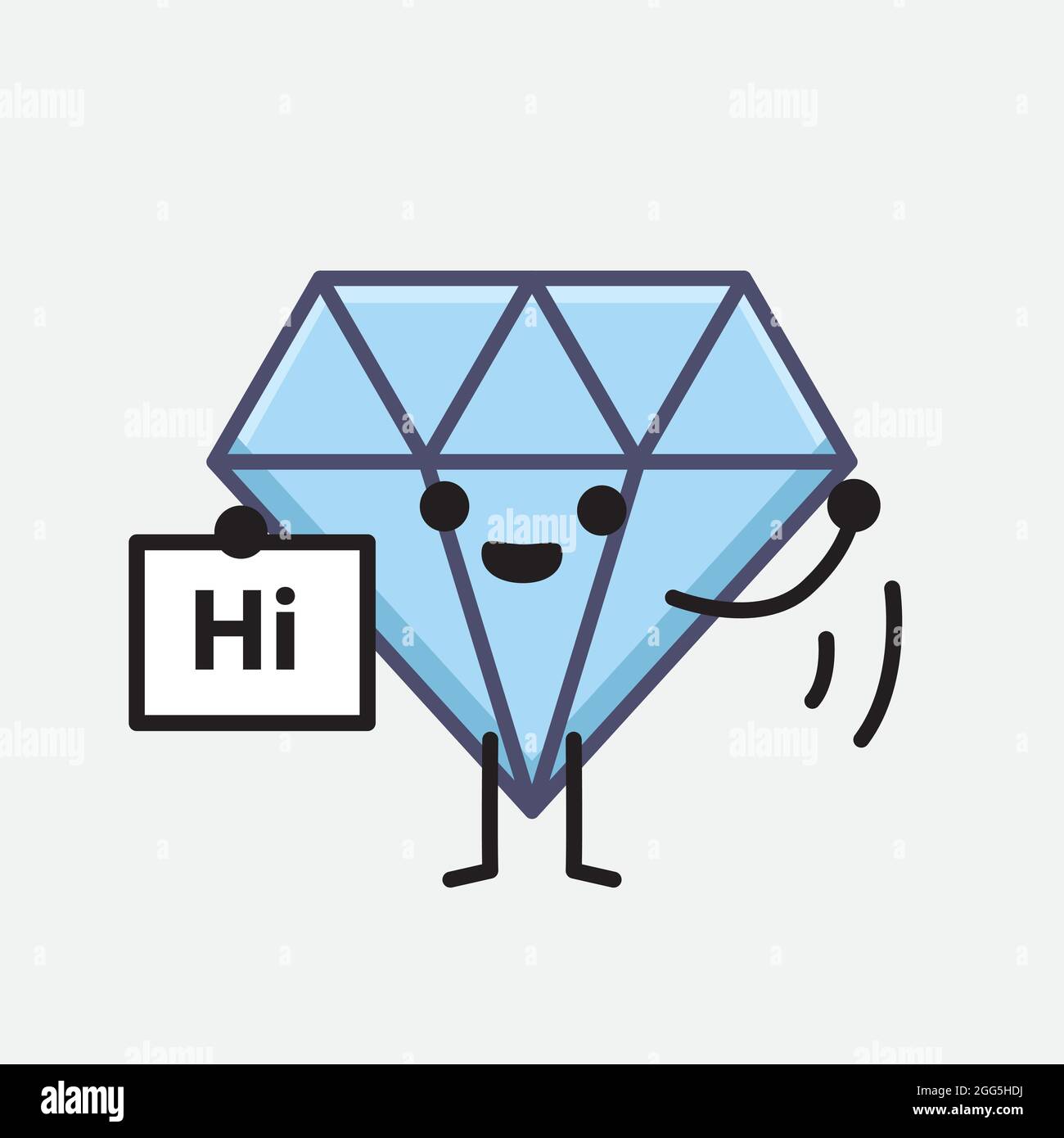 Vector Illustration of Diamond Character Mascot on isolated background ...