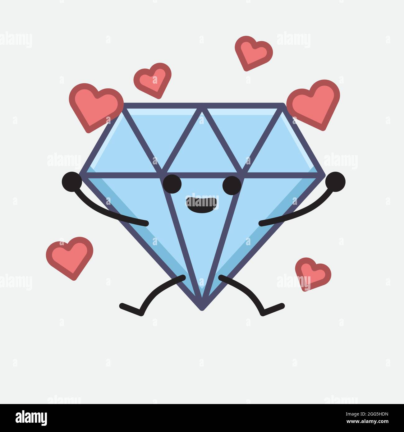 Vector Illustration of Diamond Character Mascot on isolated background ...