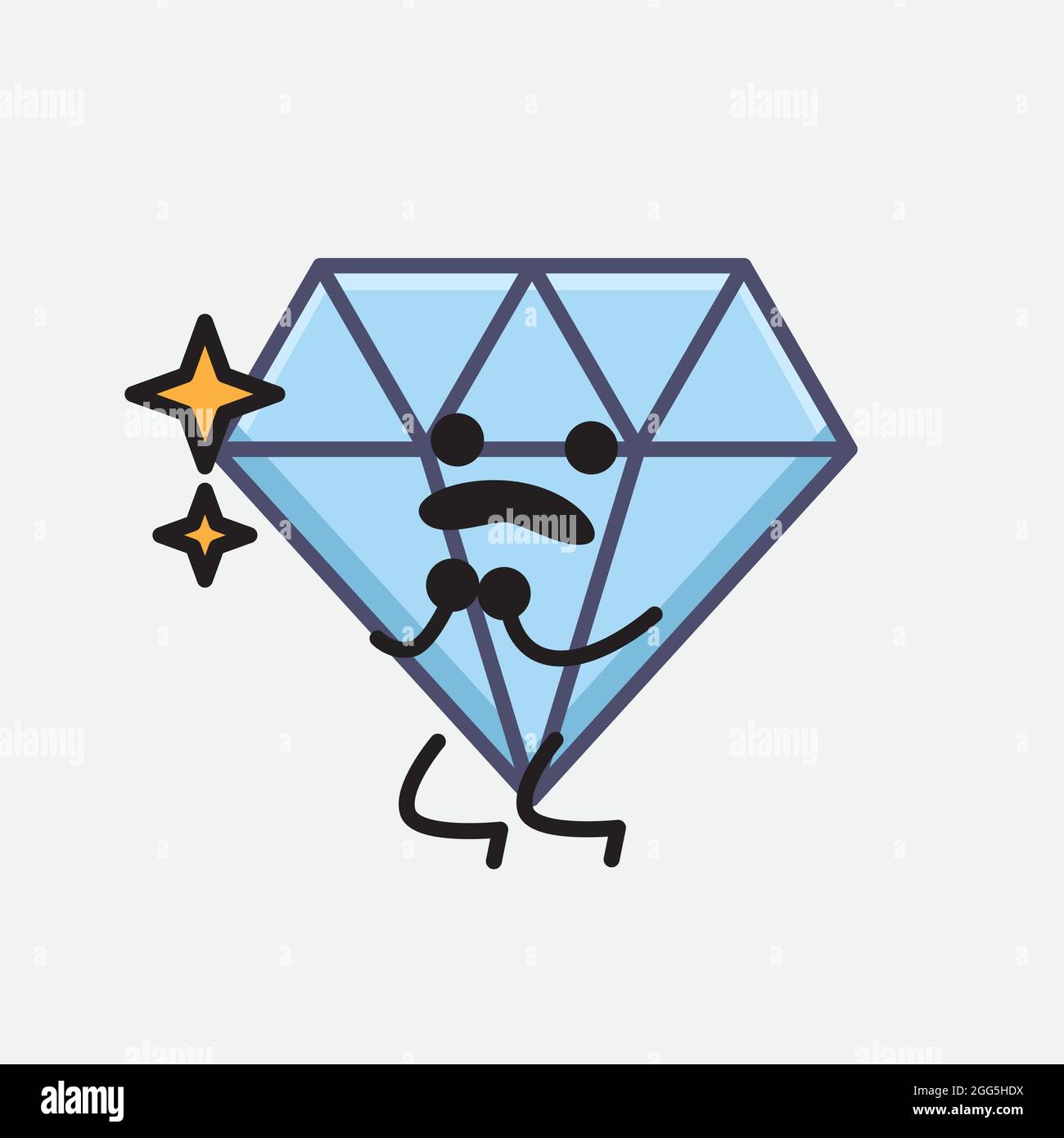 Vector Illustration of Diamond Character Mascot on isolated background ...