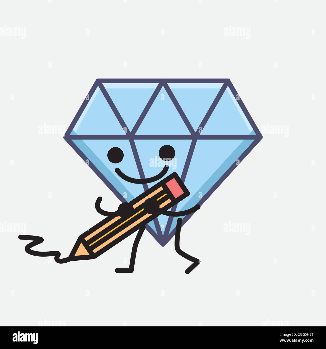 Vector Illustration of Diamond Character Mascot on isolated background ...