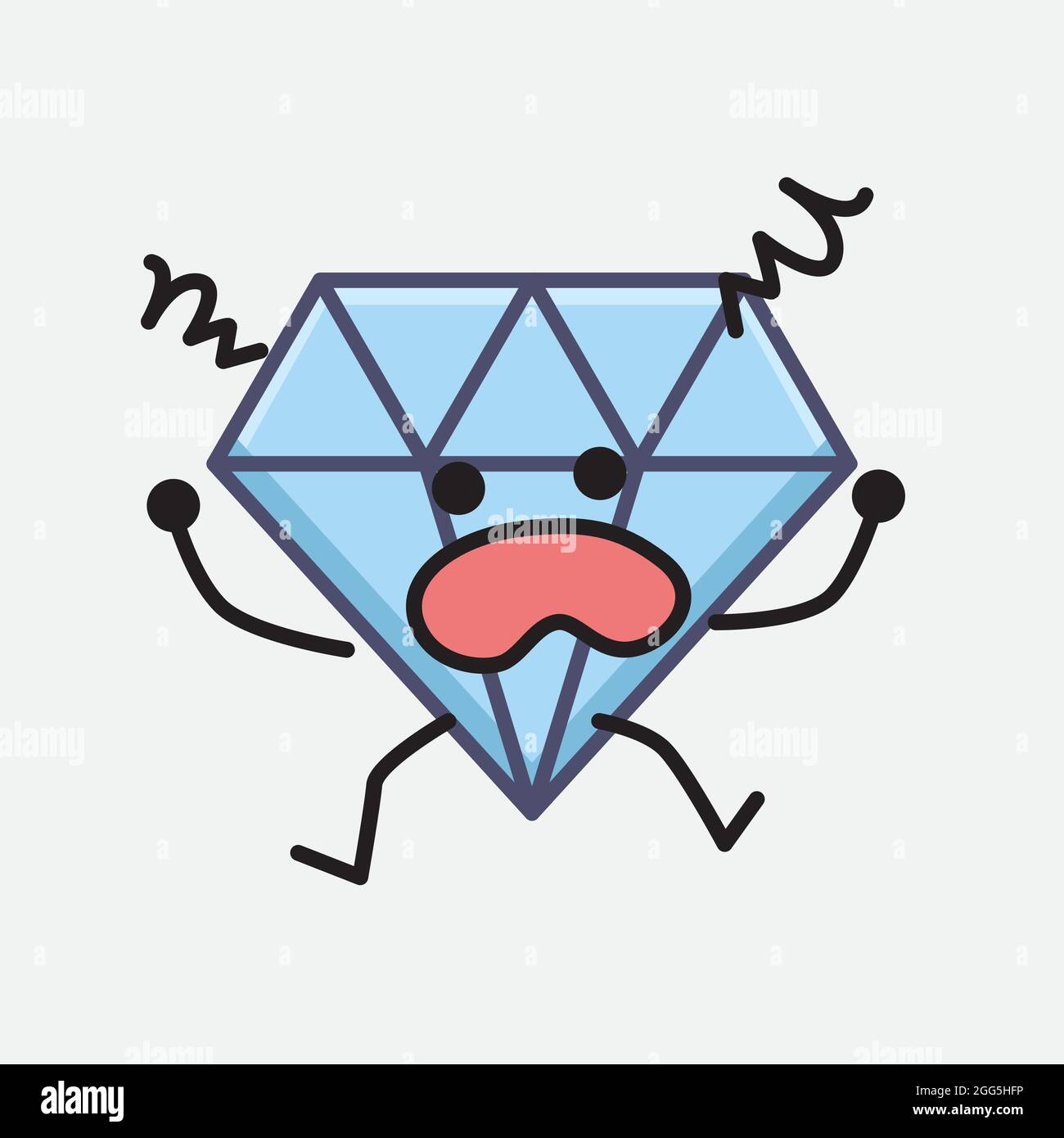 Vector Illustration of Diamond Character Mascot on isolated background ...