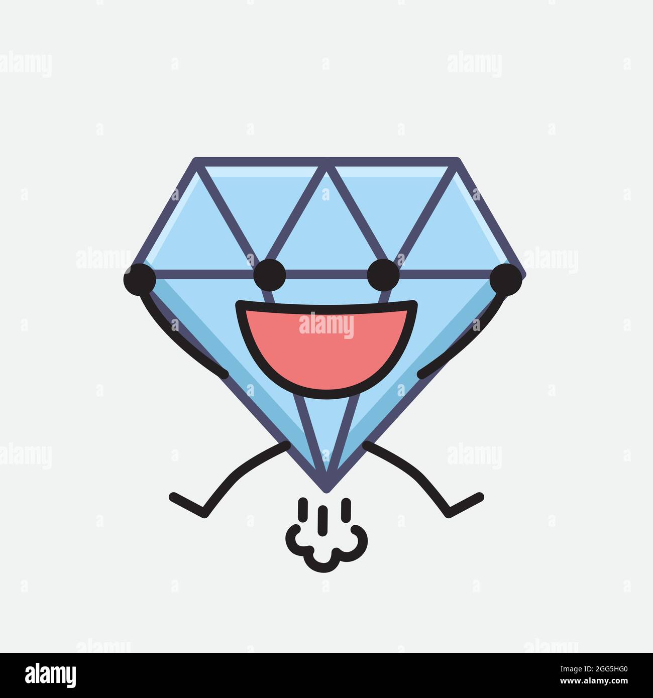 Vector Illustration of Diamond Character Mascot on isolated background ...
