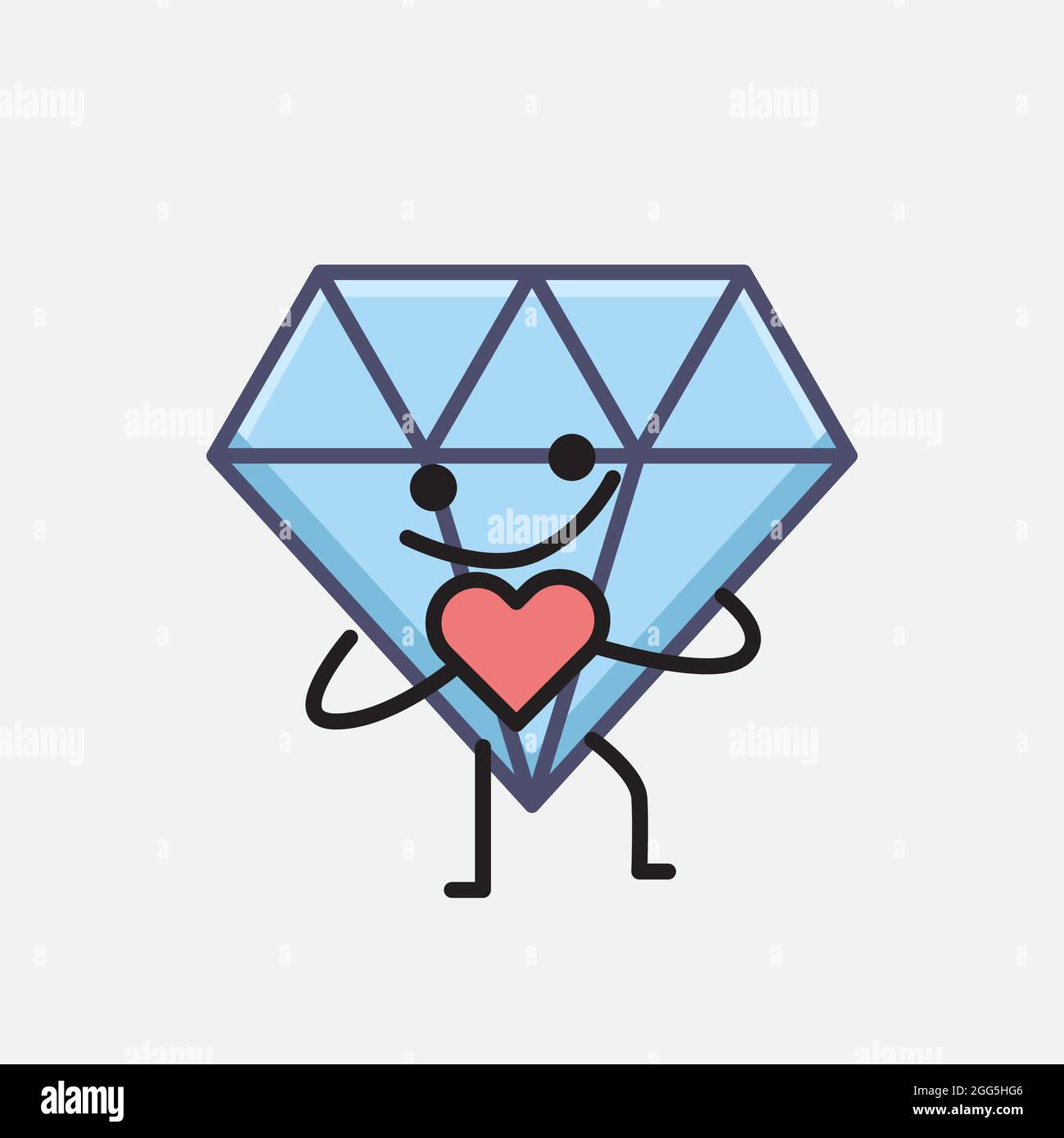 Vector Illustration of Diamond Character Mascot on isolated background ...