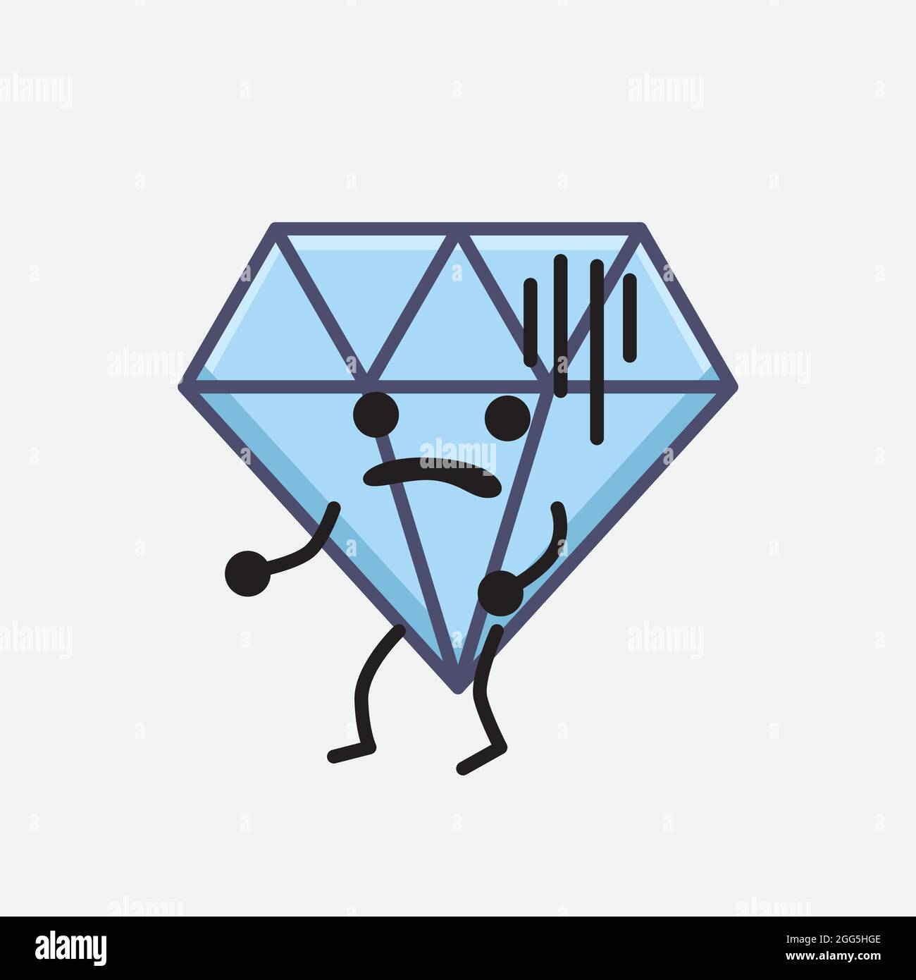 Vector Illustration of Diamond Character Mascot on isolated background ...