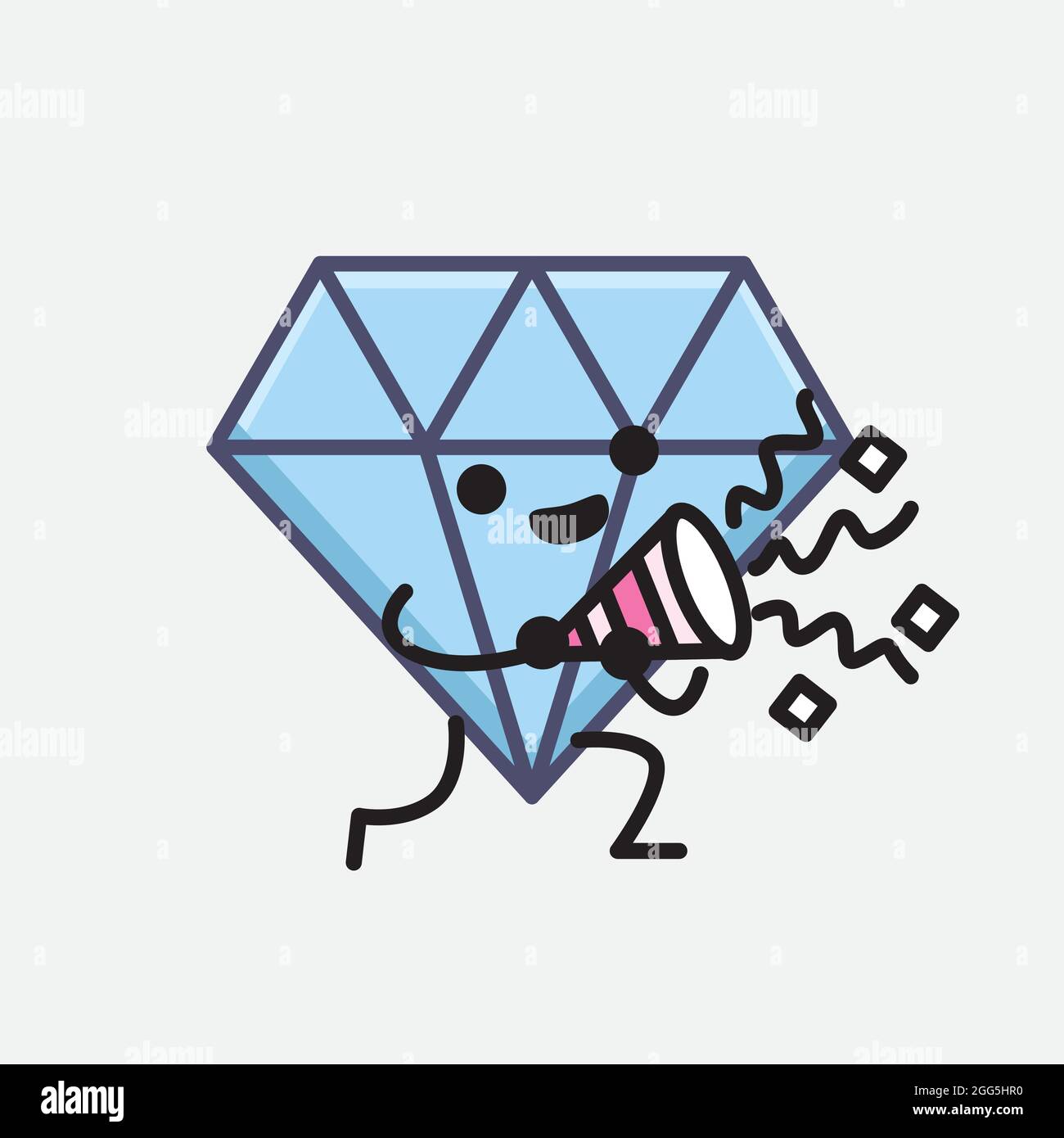 Vector Illustration of Diamond Character Mascot on isolated background ...