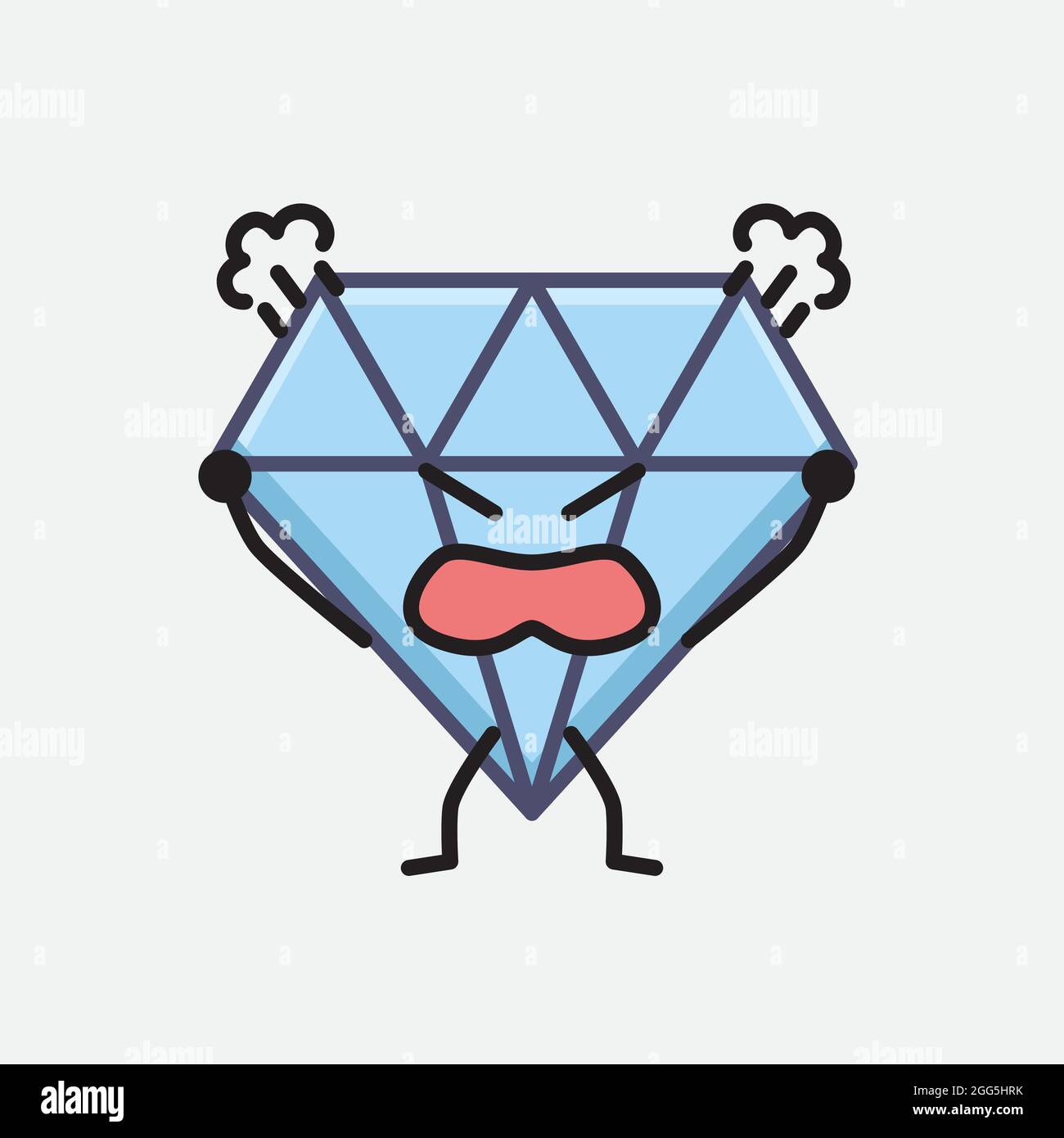 Vector Illustration of Diamond Character Mascot on isolated background ...