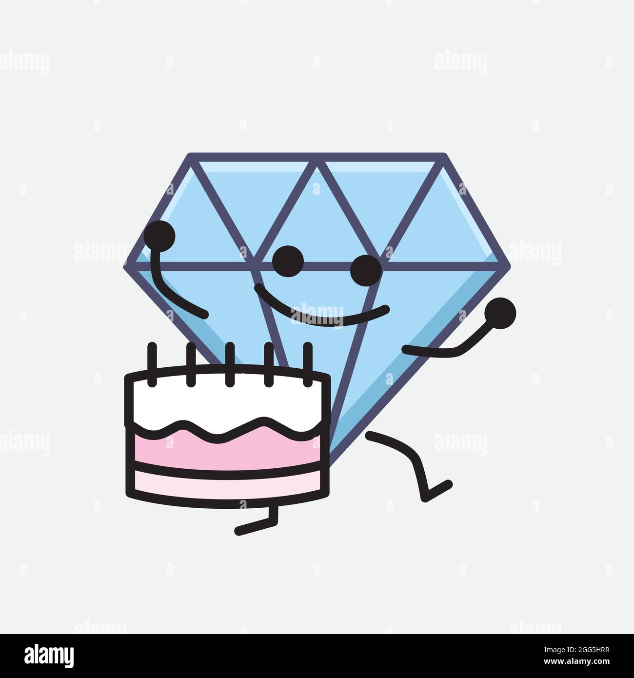 Vector Illustration of Diamond Character Mascot on isolated background ...