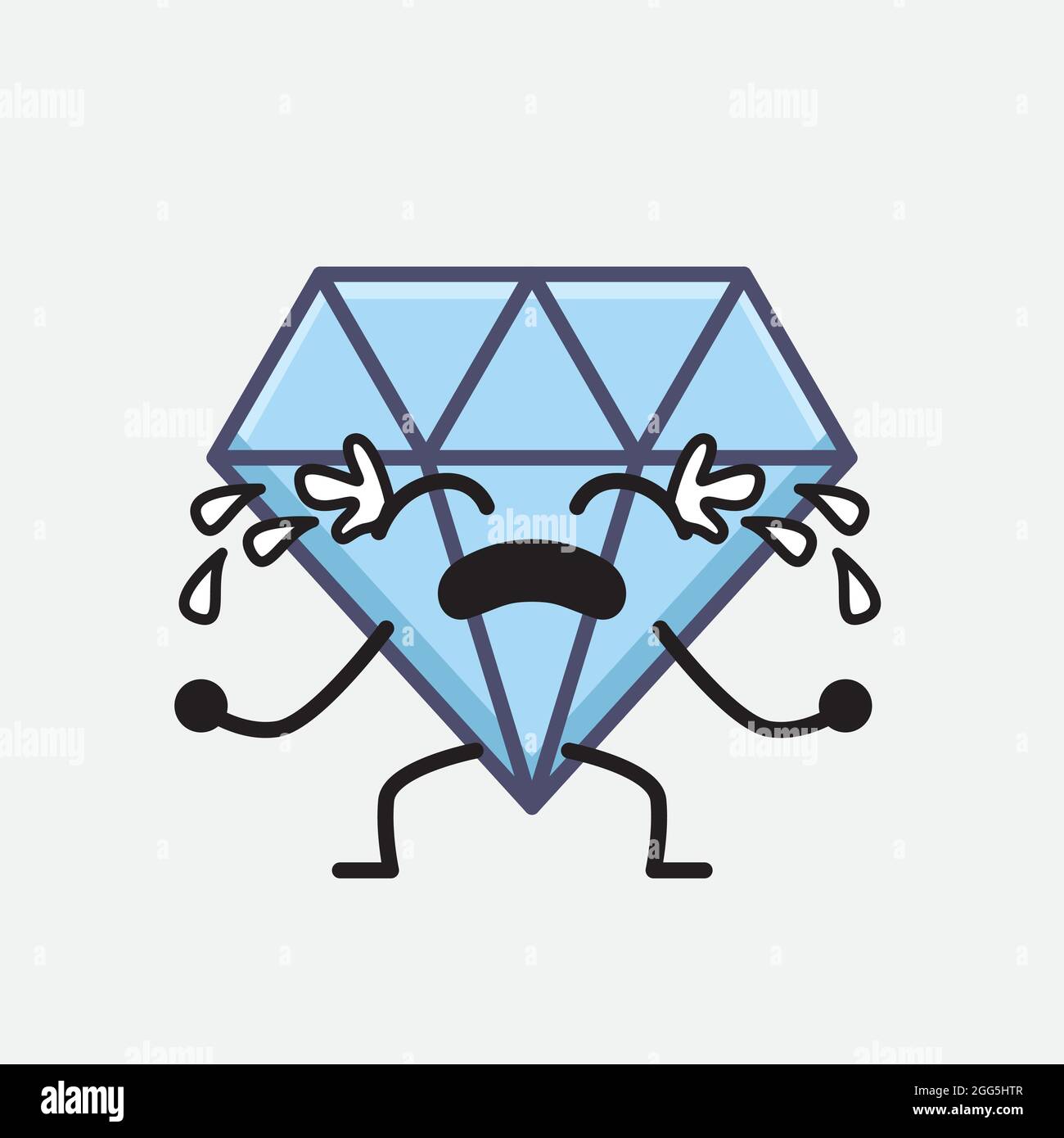 Vector Illustration of Diamond Character Mascot on isolated background ...