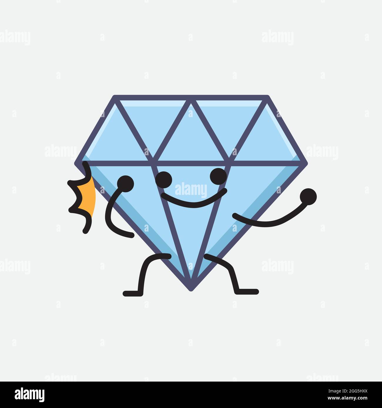 Vector Illustration of Diamond Character Mascot on isolated background ...
