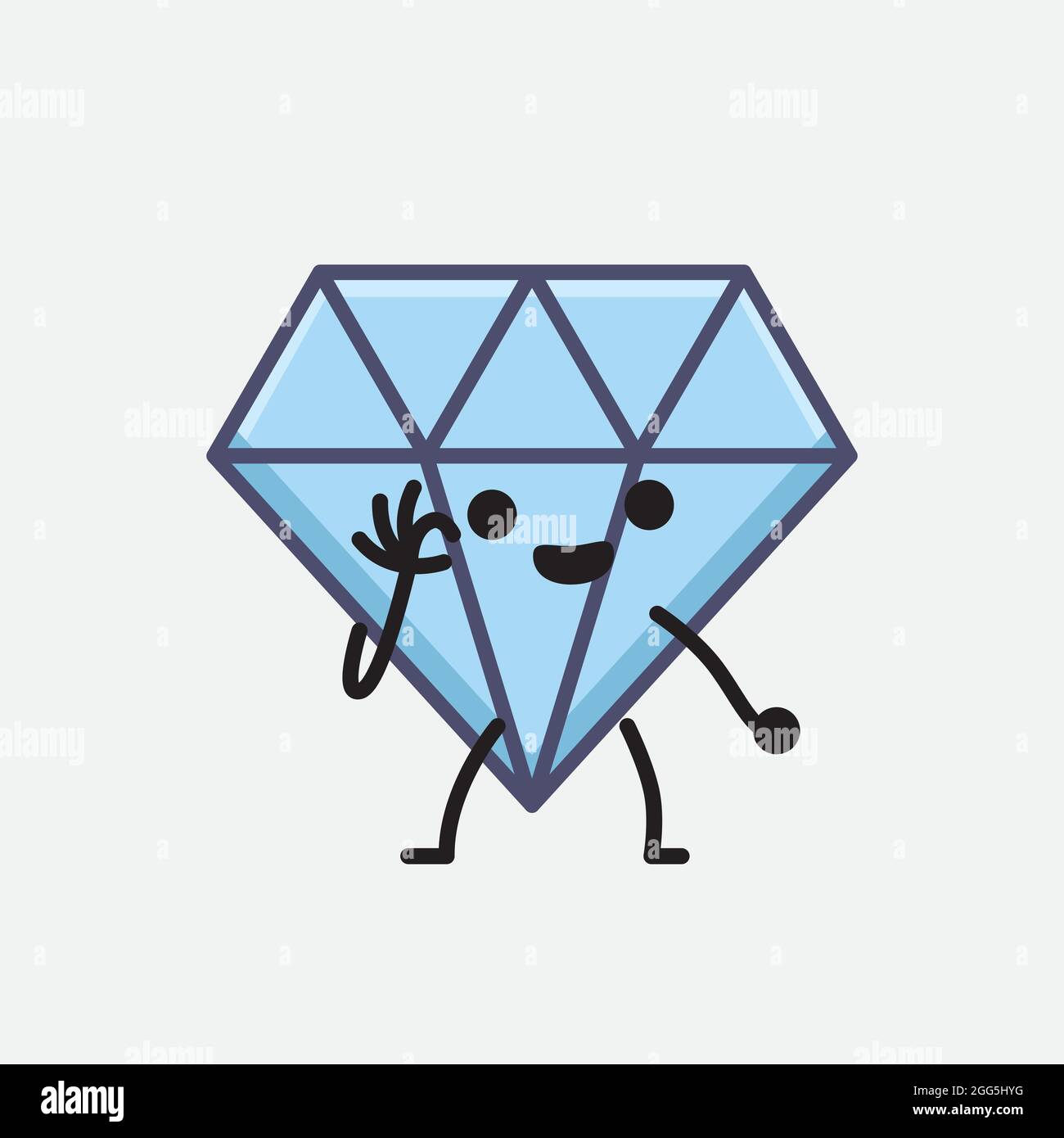 Vector Illustration of Diamond Character Mascot on isolated background ...