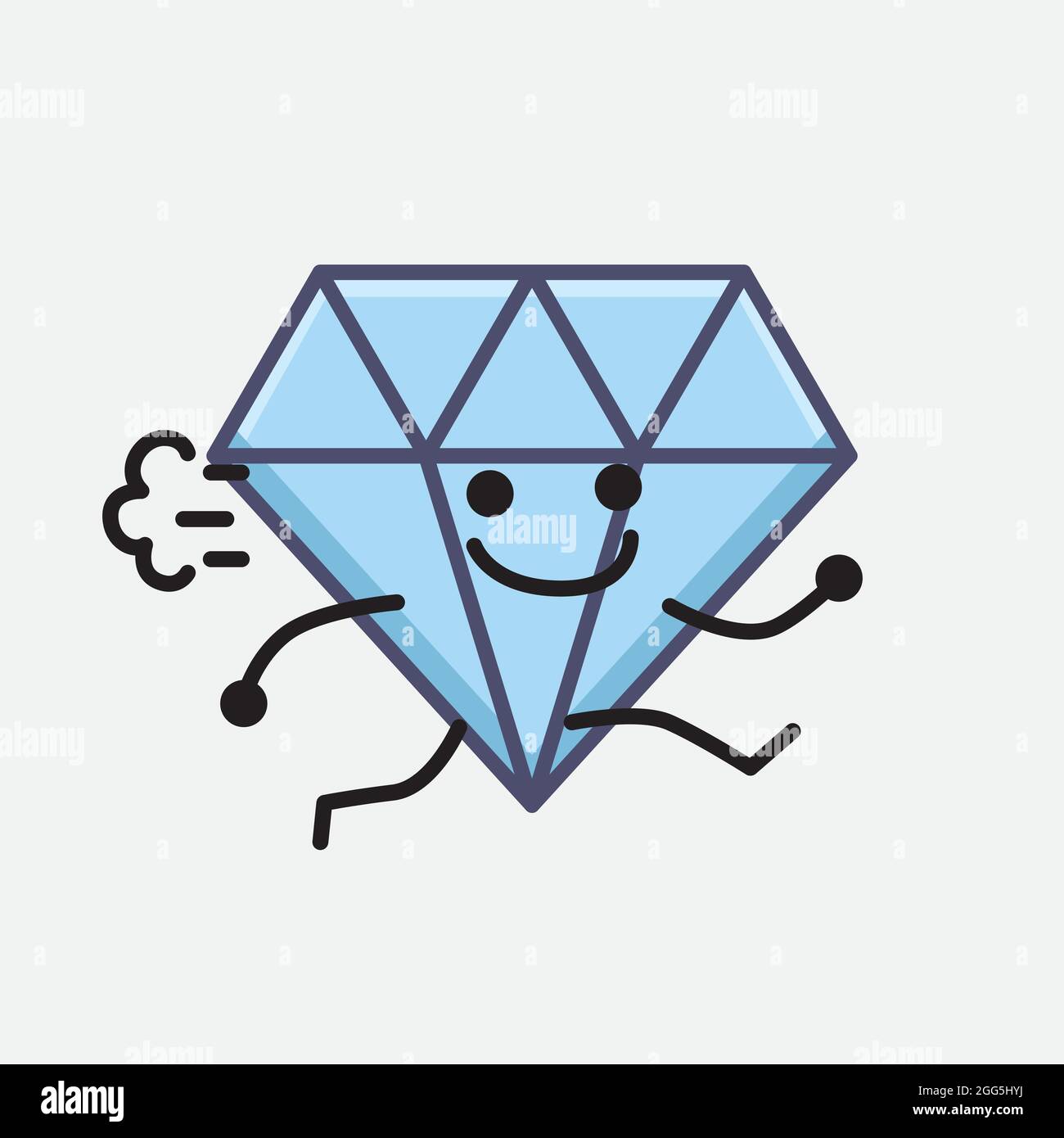 Vector Illustration of Diamond Character Mascot on isolated background ...