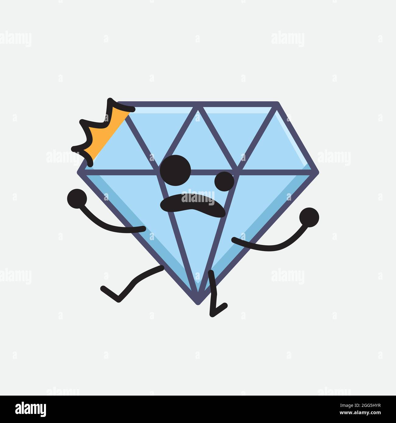 Vector Illustration of Diamond Character Mascot on isolated background ...