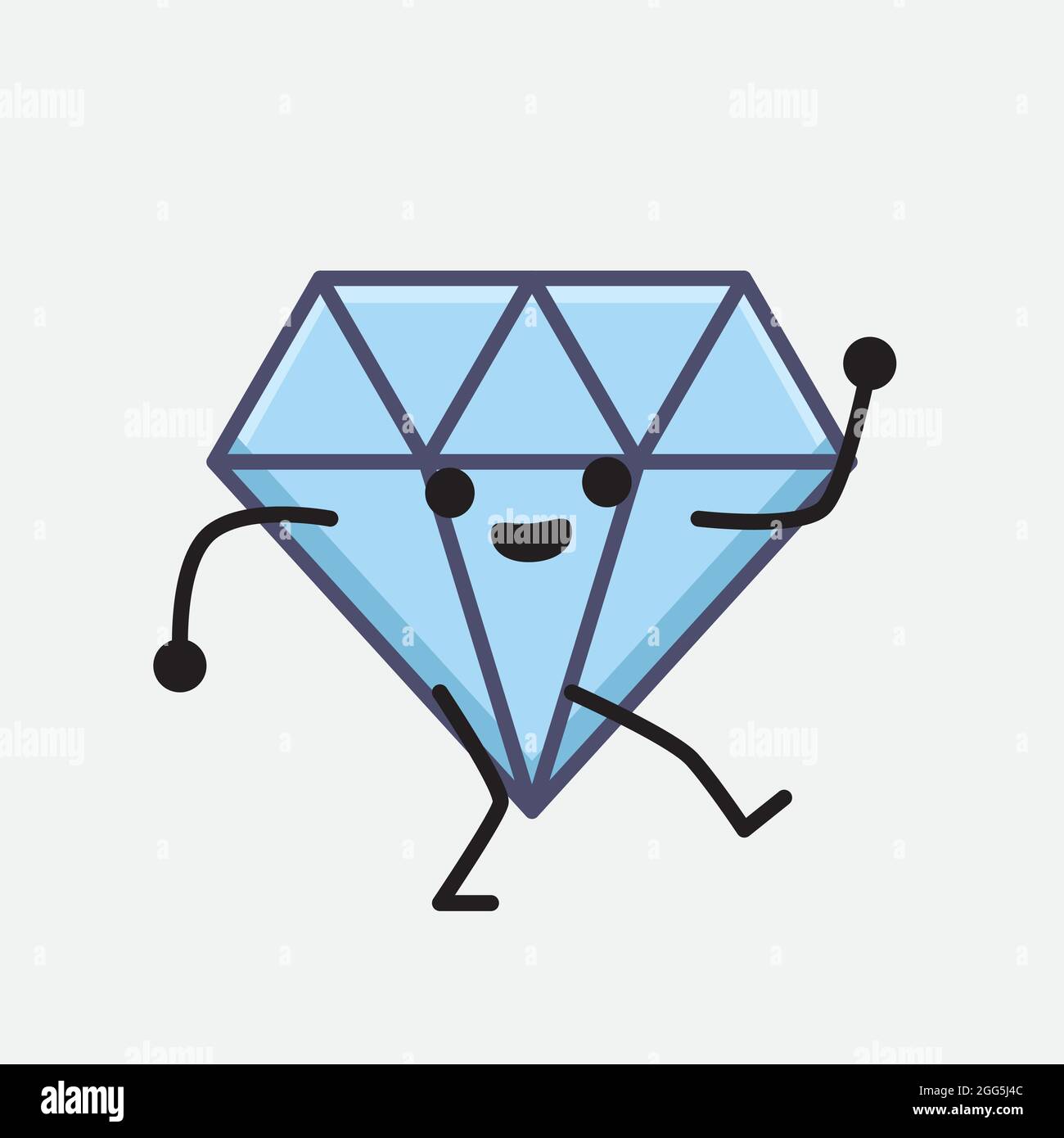 Vector Illustration of Diamond Character Mascot on isolated background ...