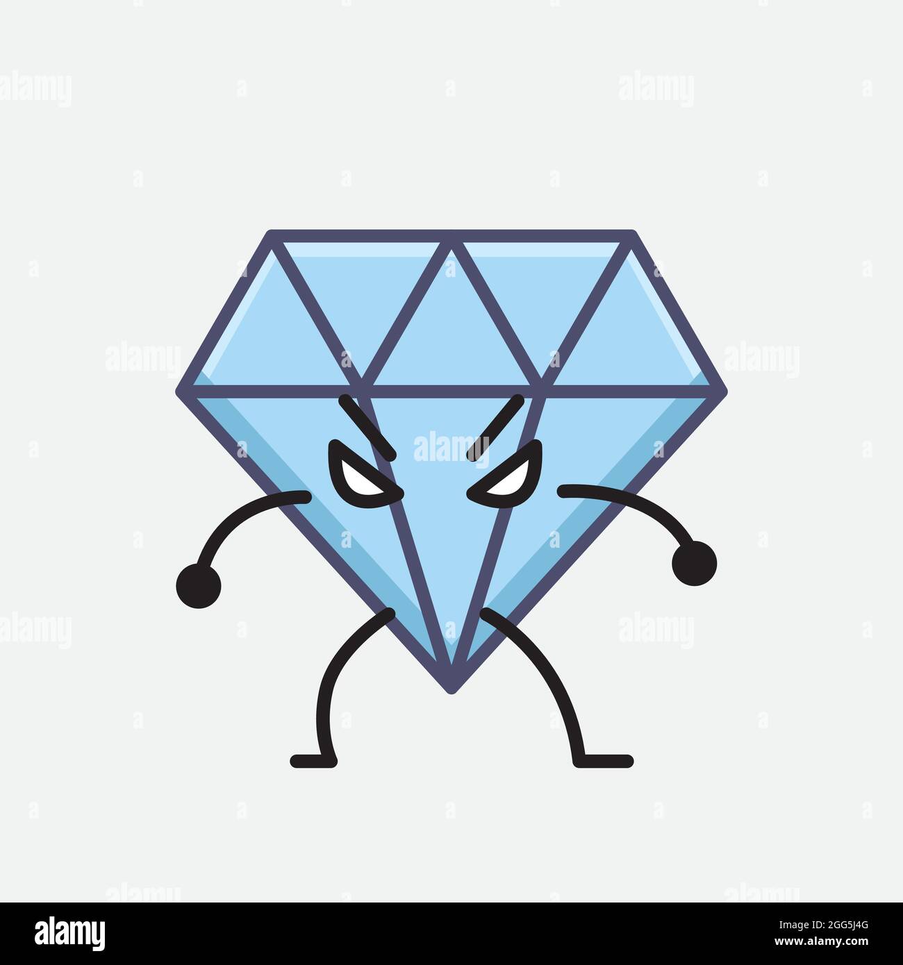 Vector Illustration of Diamond Character Mascot on isolated background ...