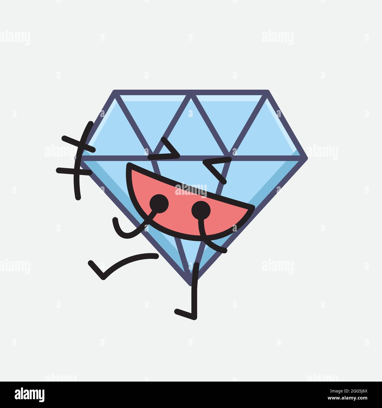 Vector Illustration of Diamond Character Mascot on isolated background ...