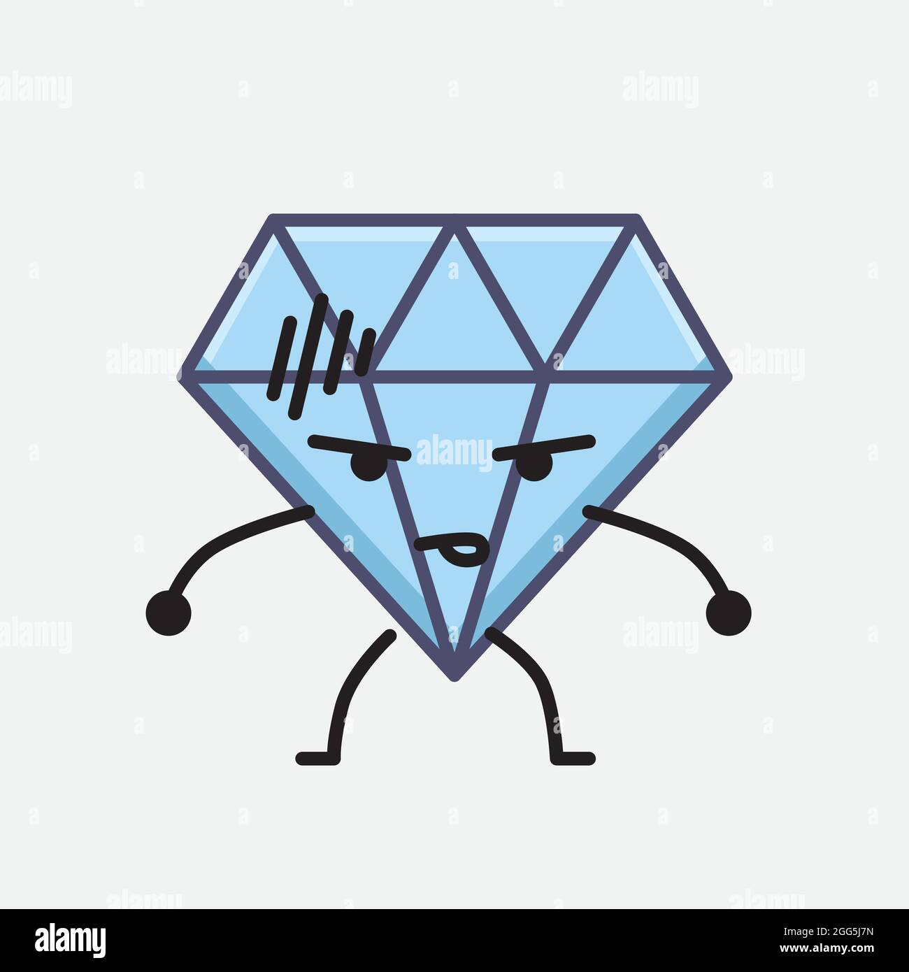 Vector Illustration of Diamond Character Mascot on isolated background ...