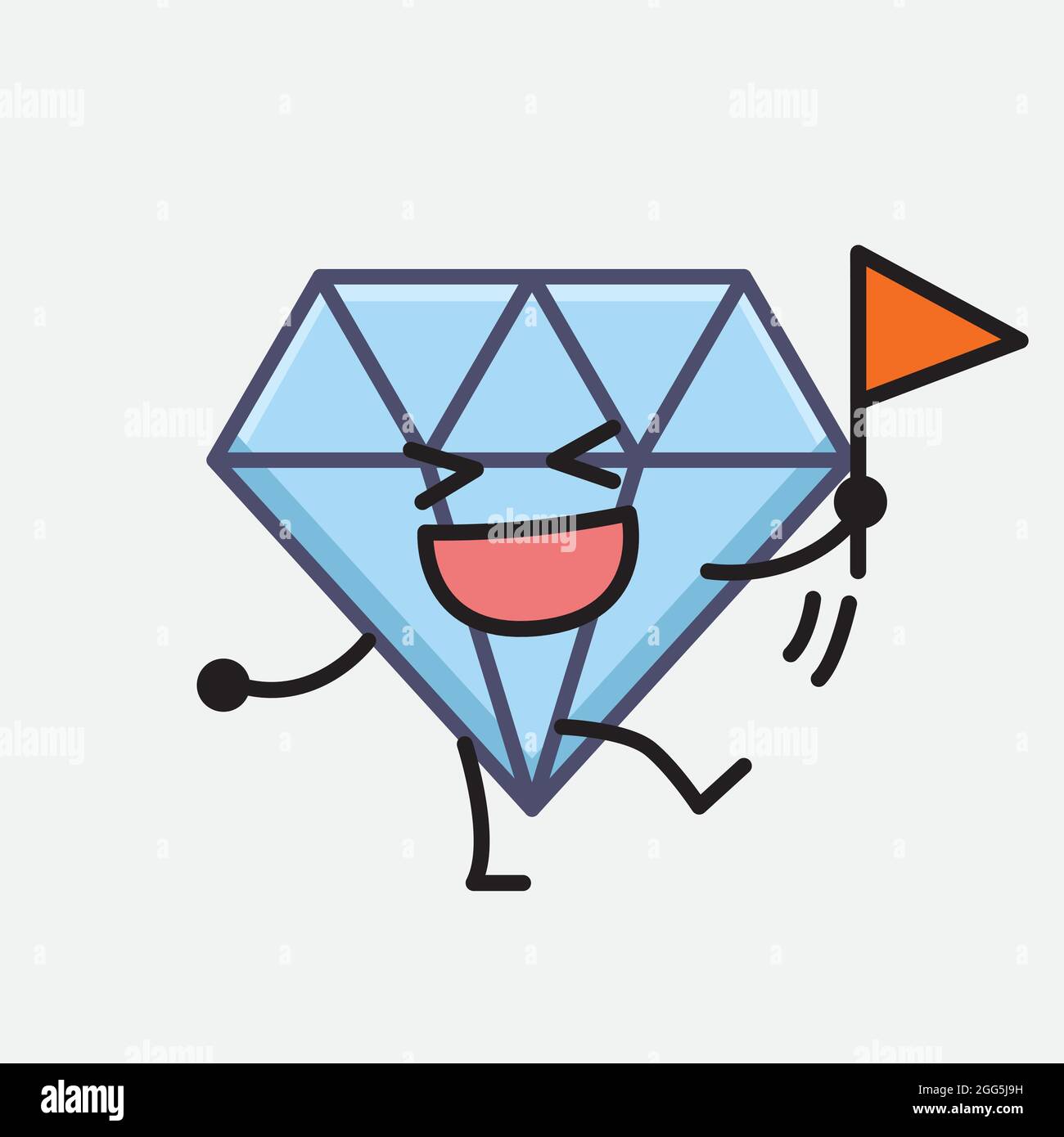 Vector Illustration of Diamond Character Mascot on isolated background ...