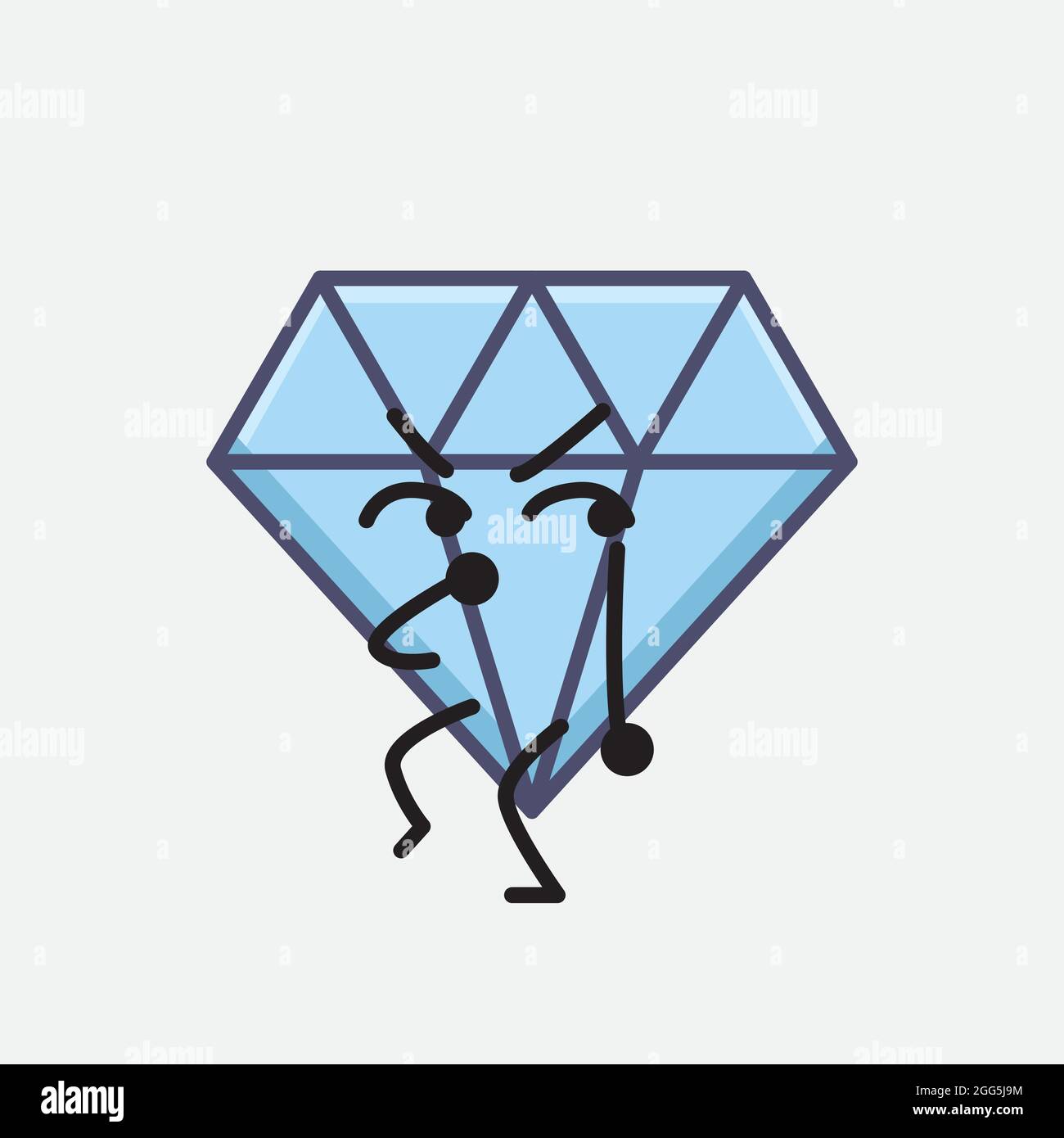 Vector Illustration of Diamond Character Mascot on isolated background ...