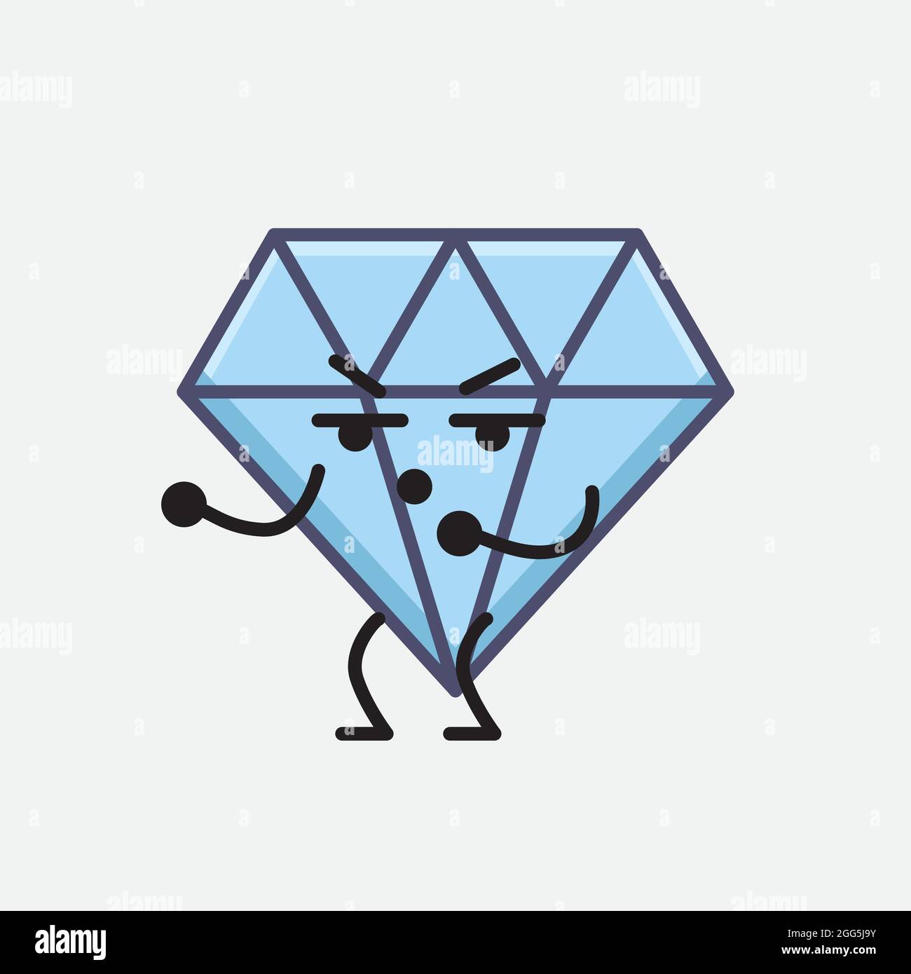Vector Illustration of Diamond Character Mascot on isolated background ...