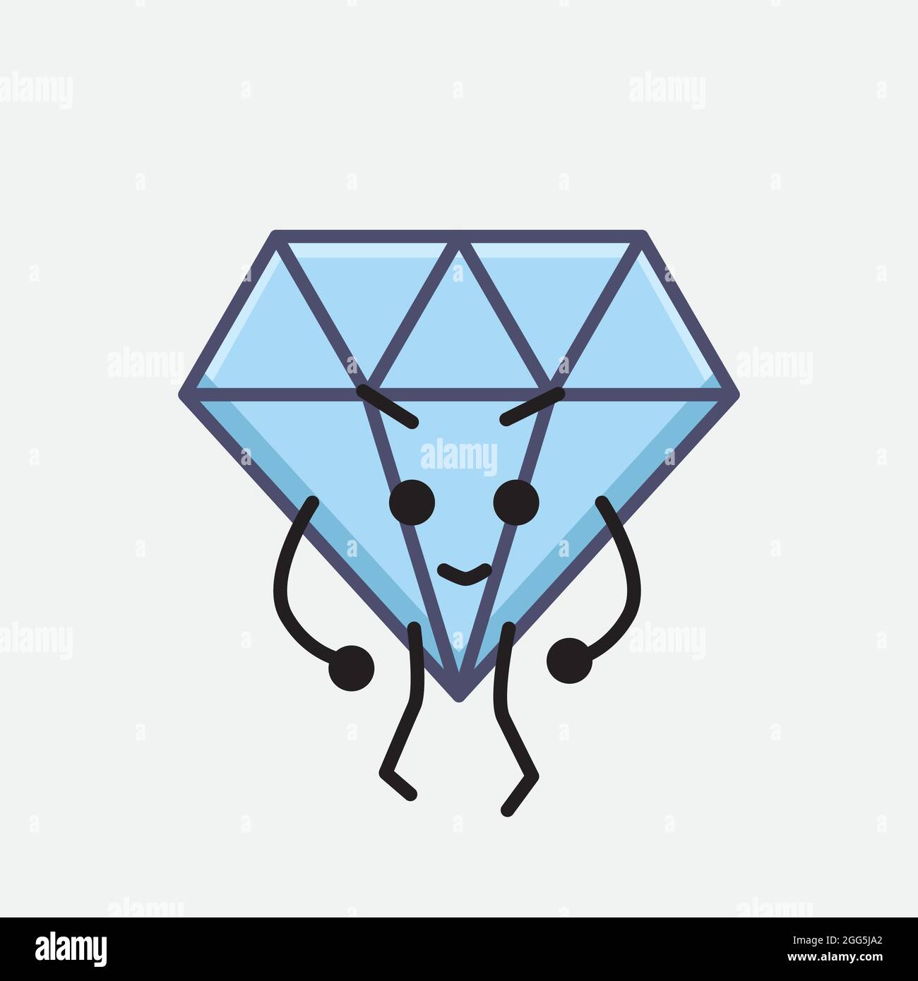 Vector Illustration of Diamond Character Mascot on isolated background ...