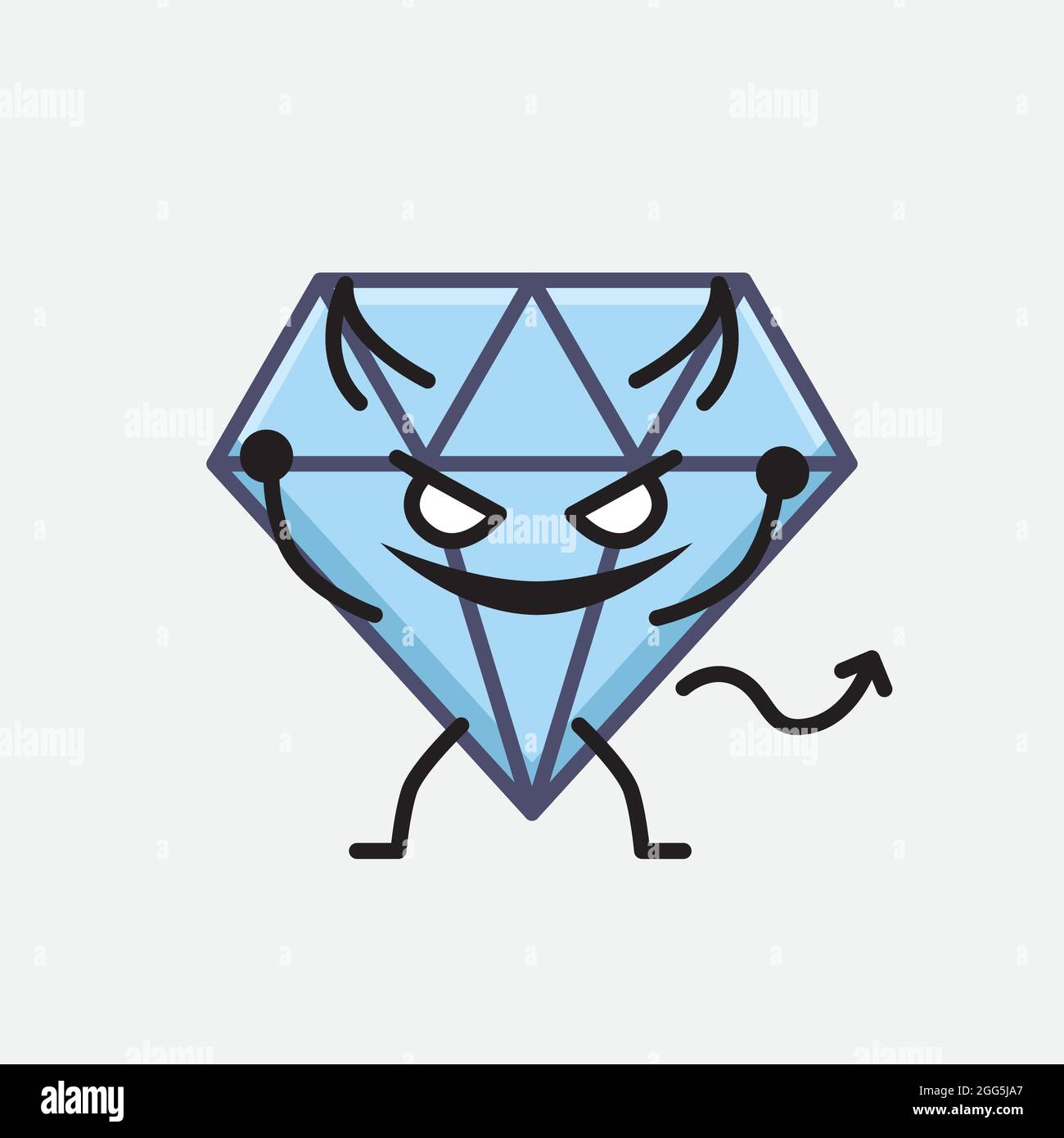 Vector Illustration of Diamond Character Mascot on isolated background ...