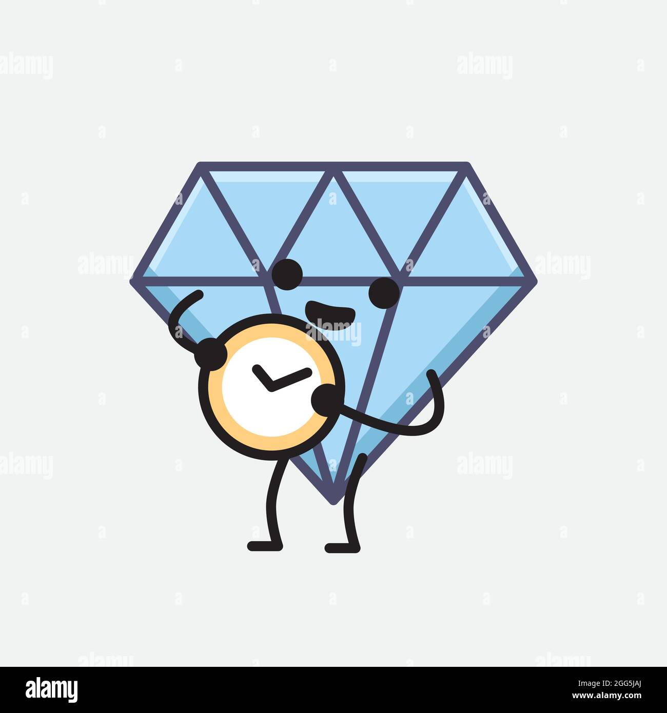 Vector Illustration of Diamond Character Mascot on isolated background ...