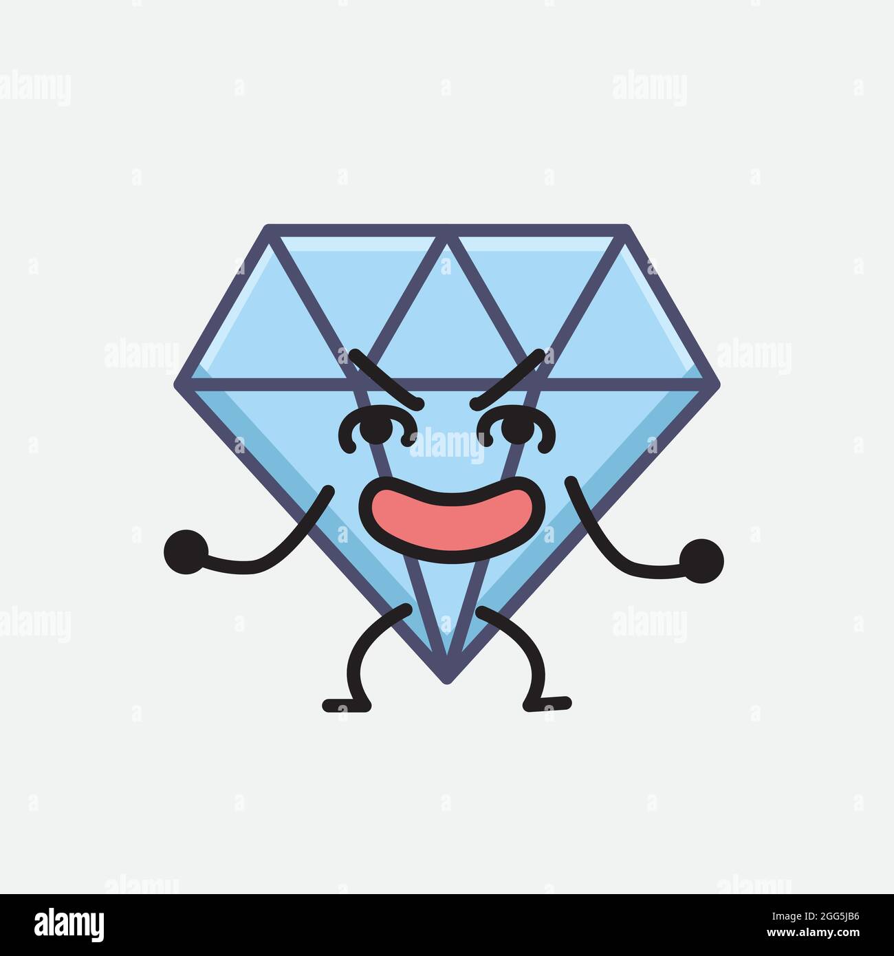 Vector Illustration of Diamond Character Mascot on isolated background ...