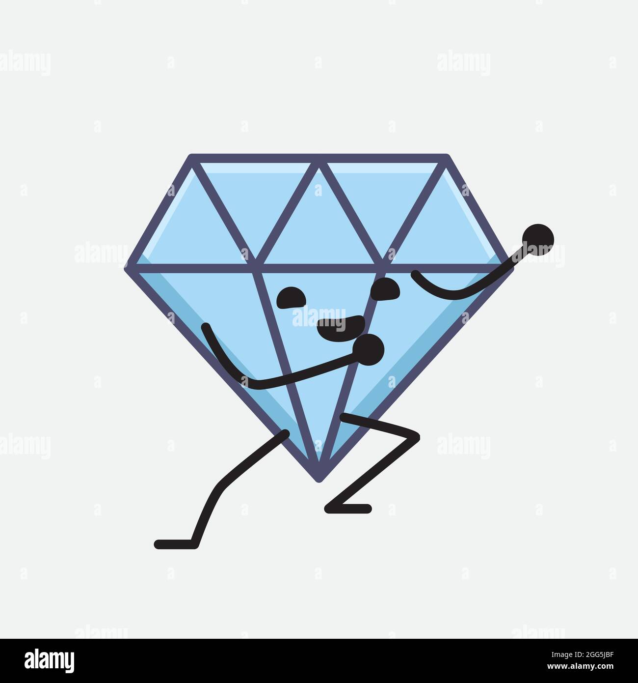 Vector Illustration of Diamond Character Mascot on isolated background ...