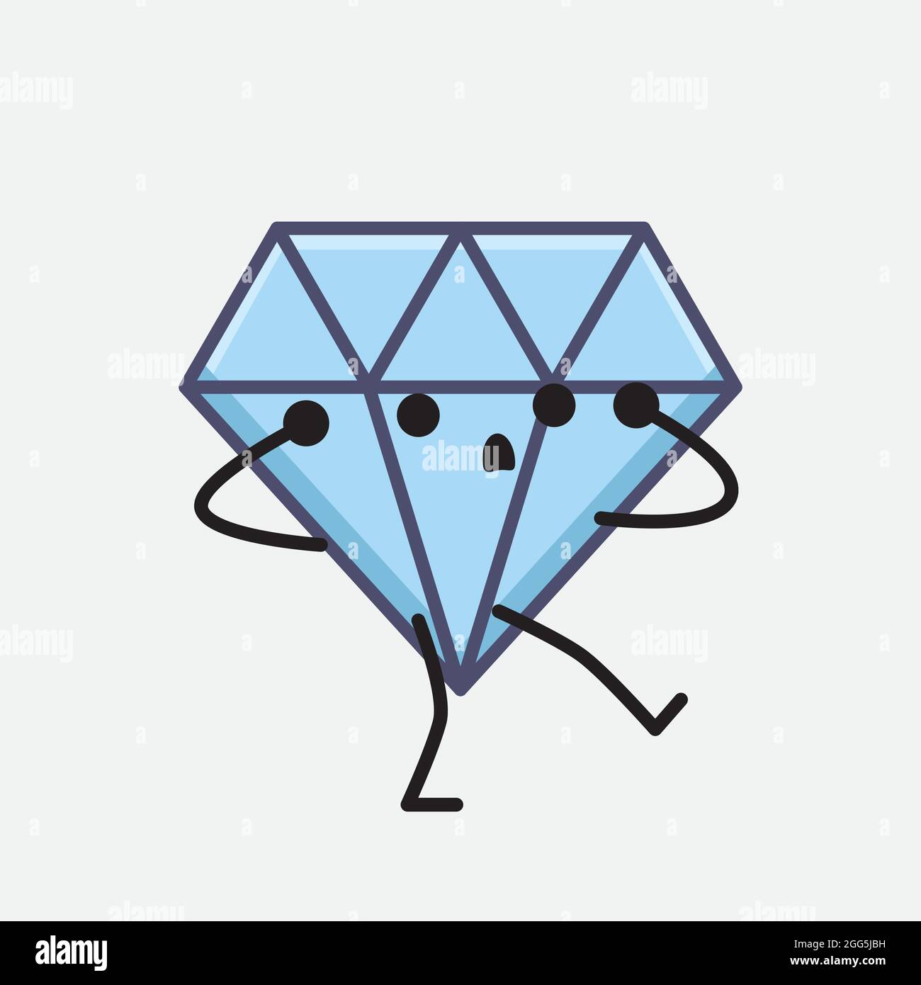 Vector Illustration of Diamond Character Mascot on isolated background ...