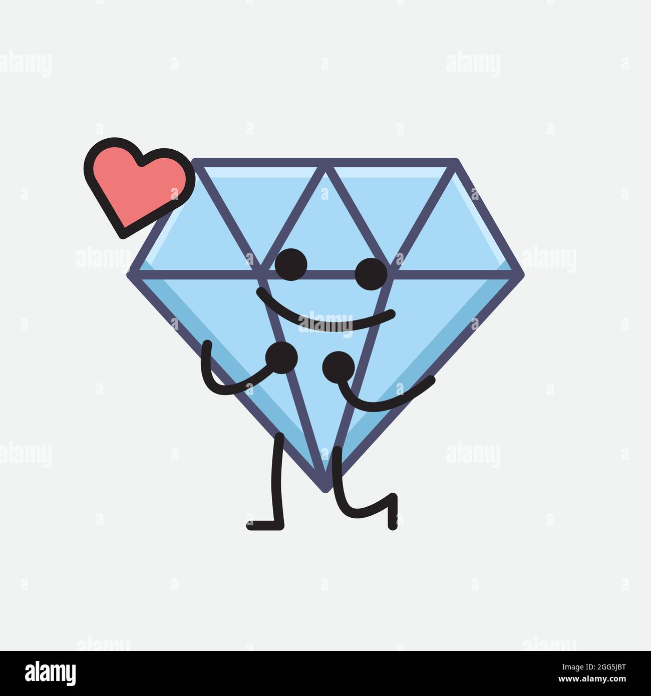 Vector Illustration of Diamond Character Mascot on isolated background ...