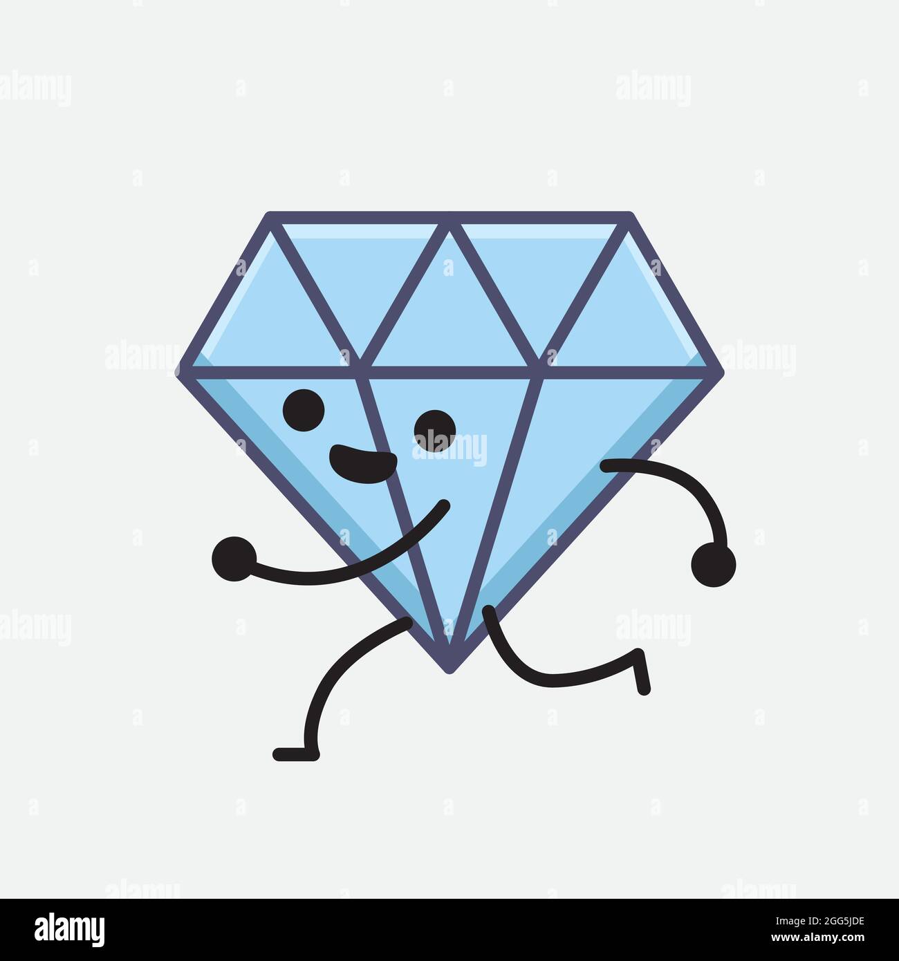 Vector Illustration of Diamond Character Mascot on isolated background ...
