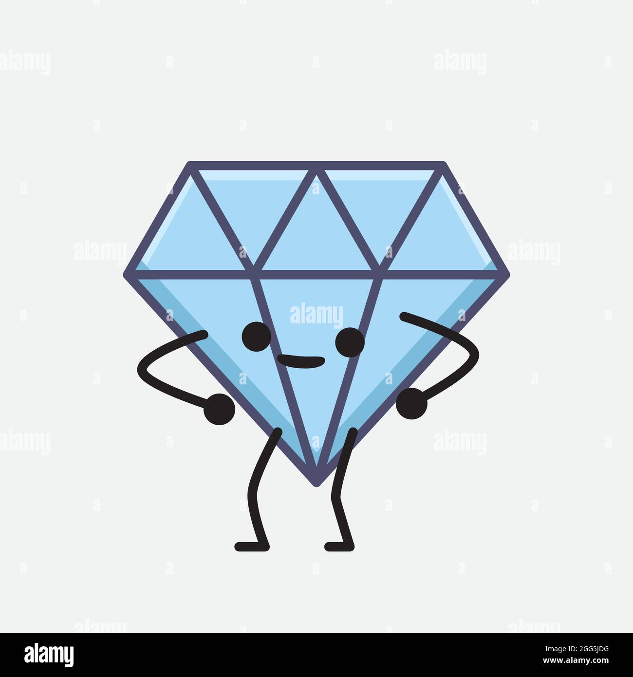 Vector Illustration of Diamond Character Mascot on isolated background ...