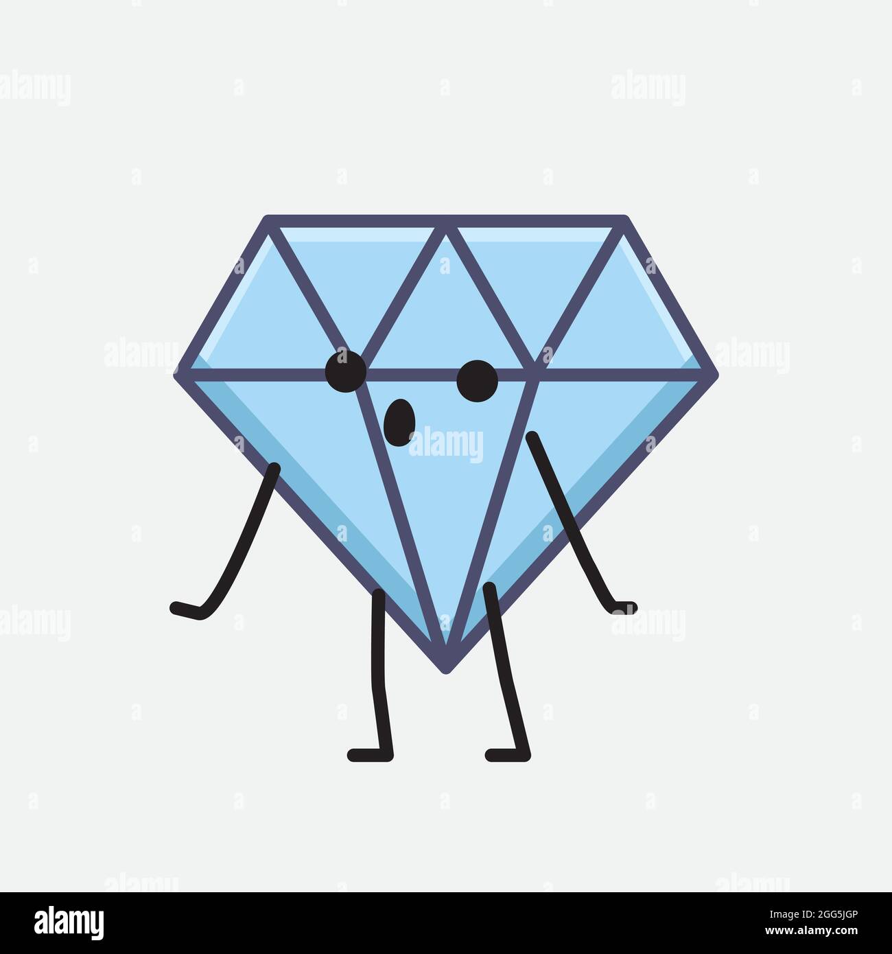 Vector Illustration of Diamond Character Mascot on isolated background ...