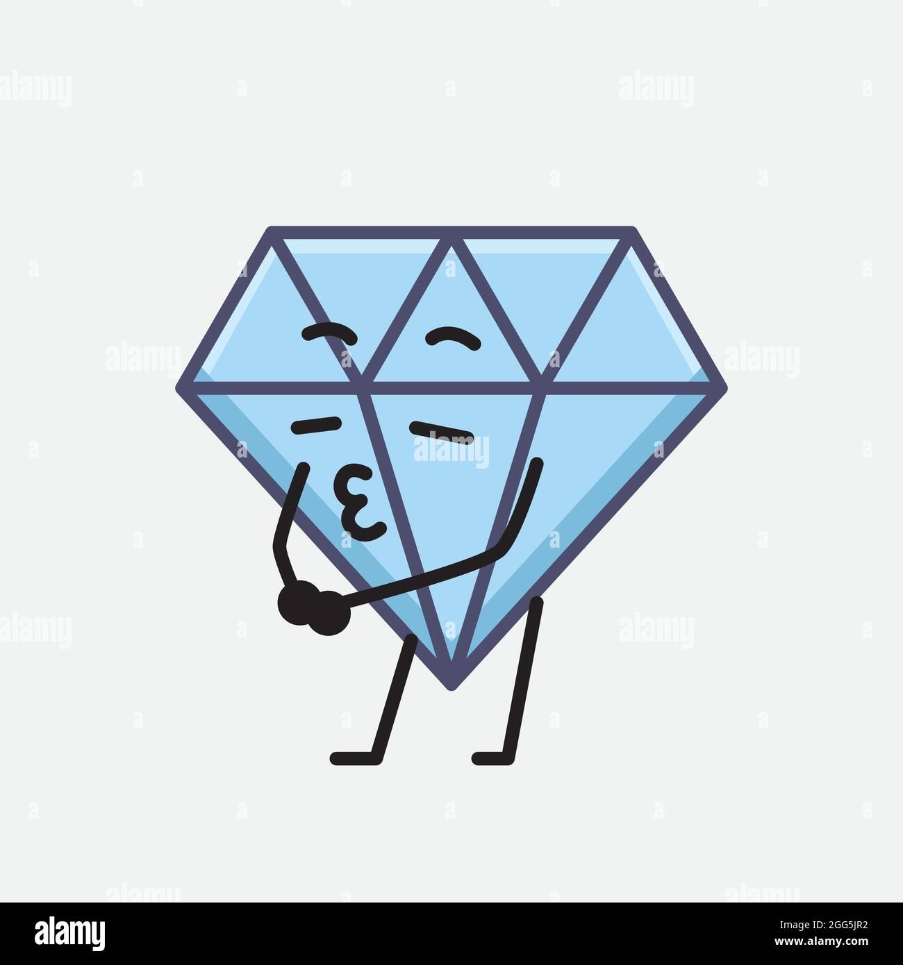 Vector Illustration of Diamond Character Mascot on isolated background ...
