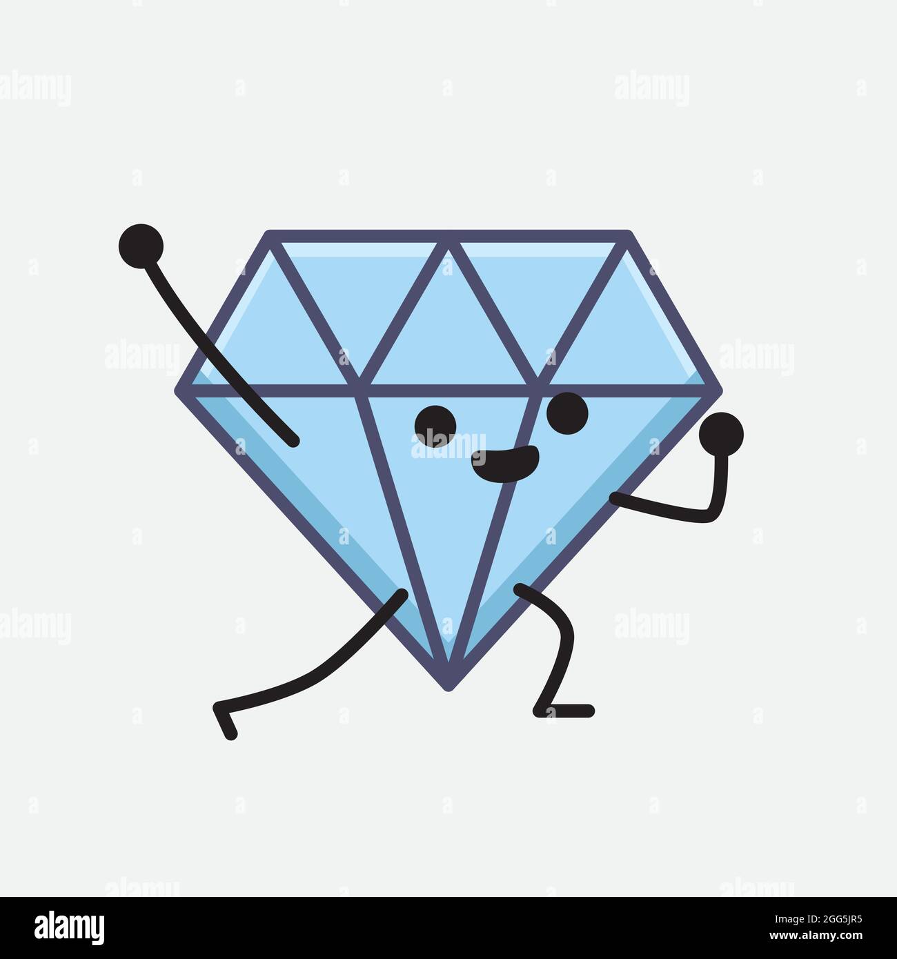 Vector Illustration of Diamond Character Mascot on isolated background ...