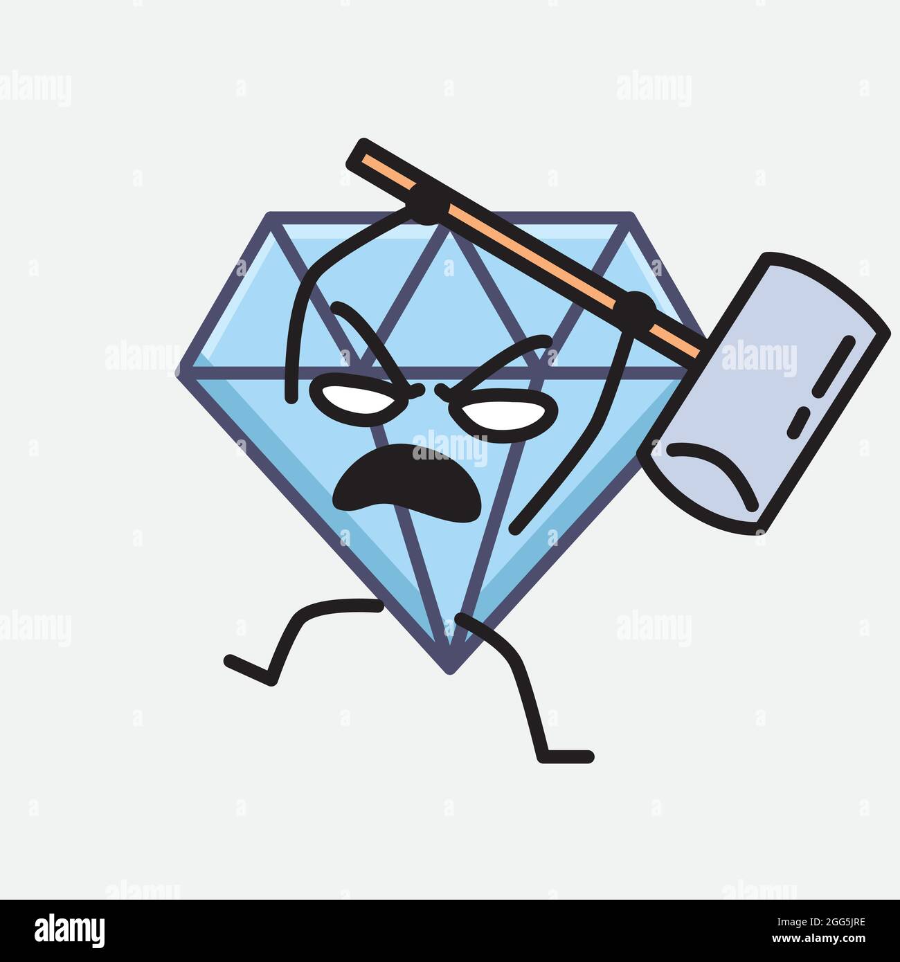 Vector Illustration of Diamond Character Mascot on isolated background ...